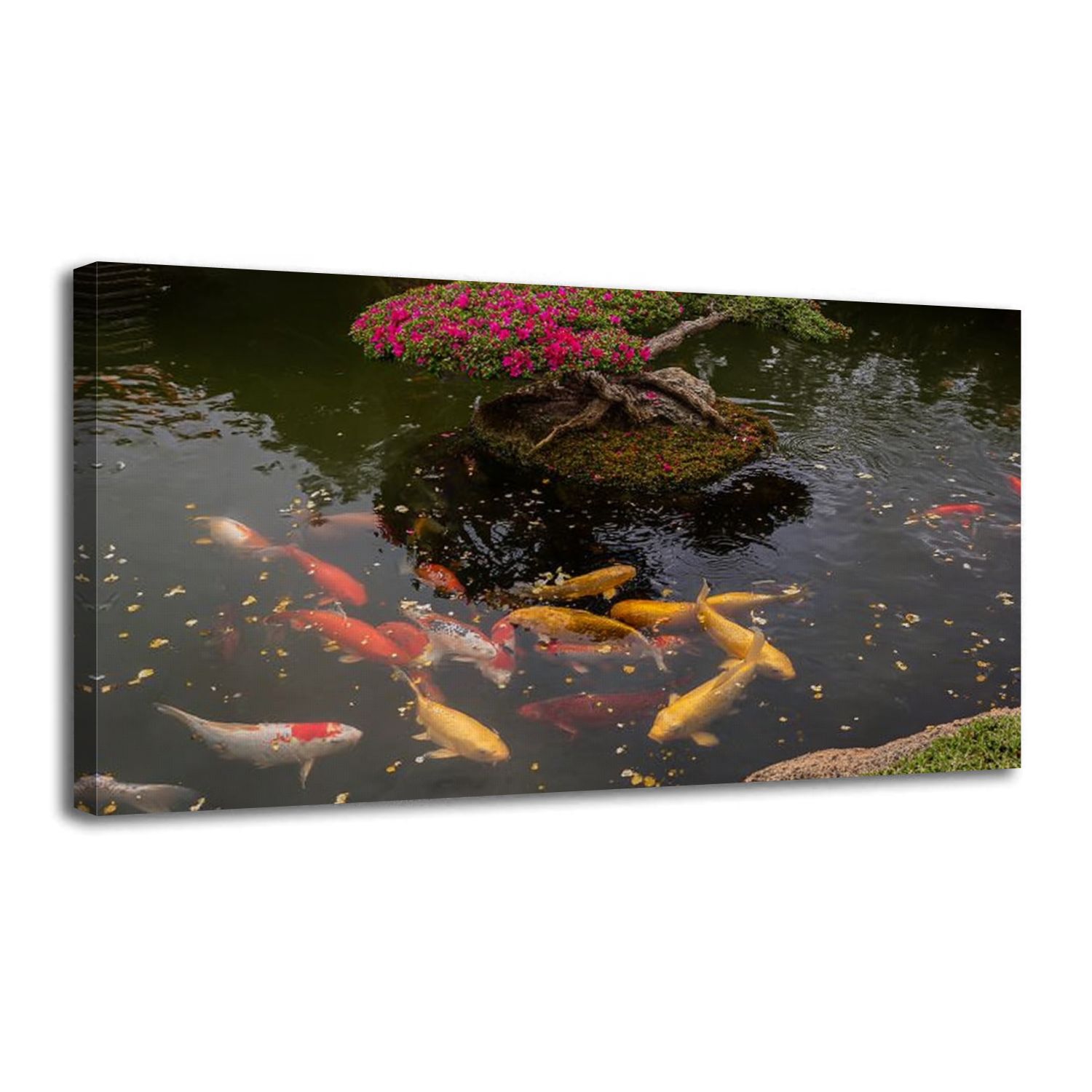 Canvas Wall Art Japanese koi fish pond Wall Decor for Living Room ...