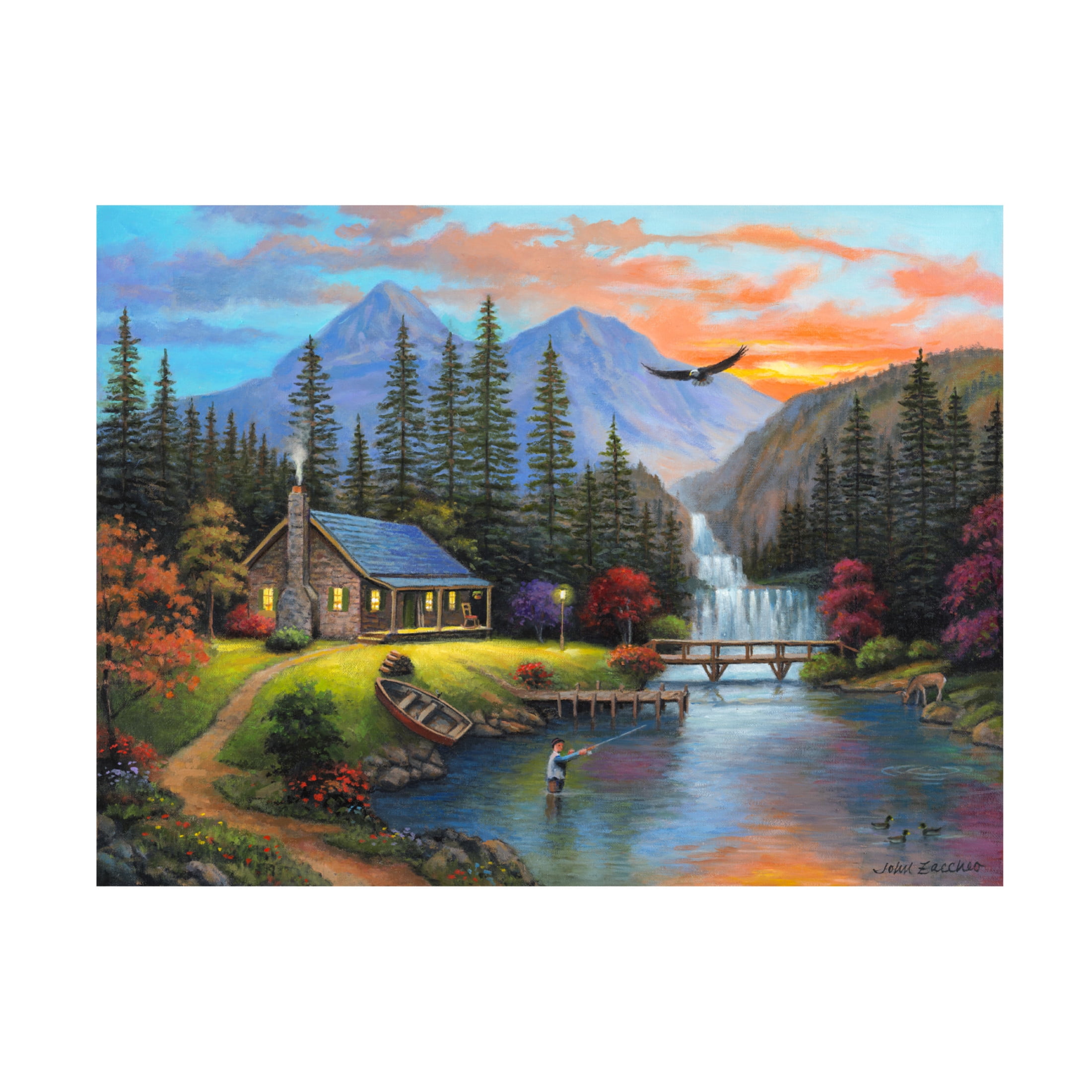 Canvas Wall Art - John Zaccheo 'Last Cast of the Day' Wall Art for ...