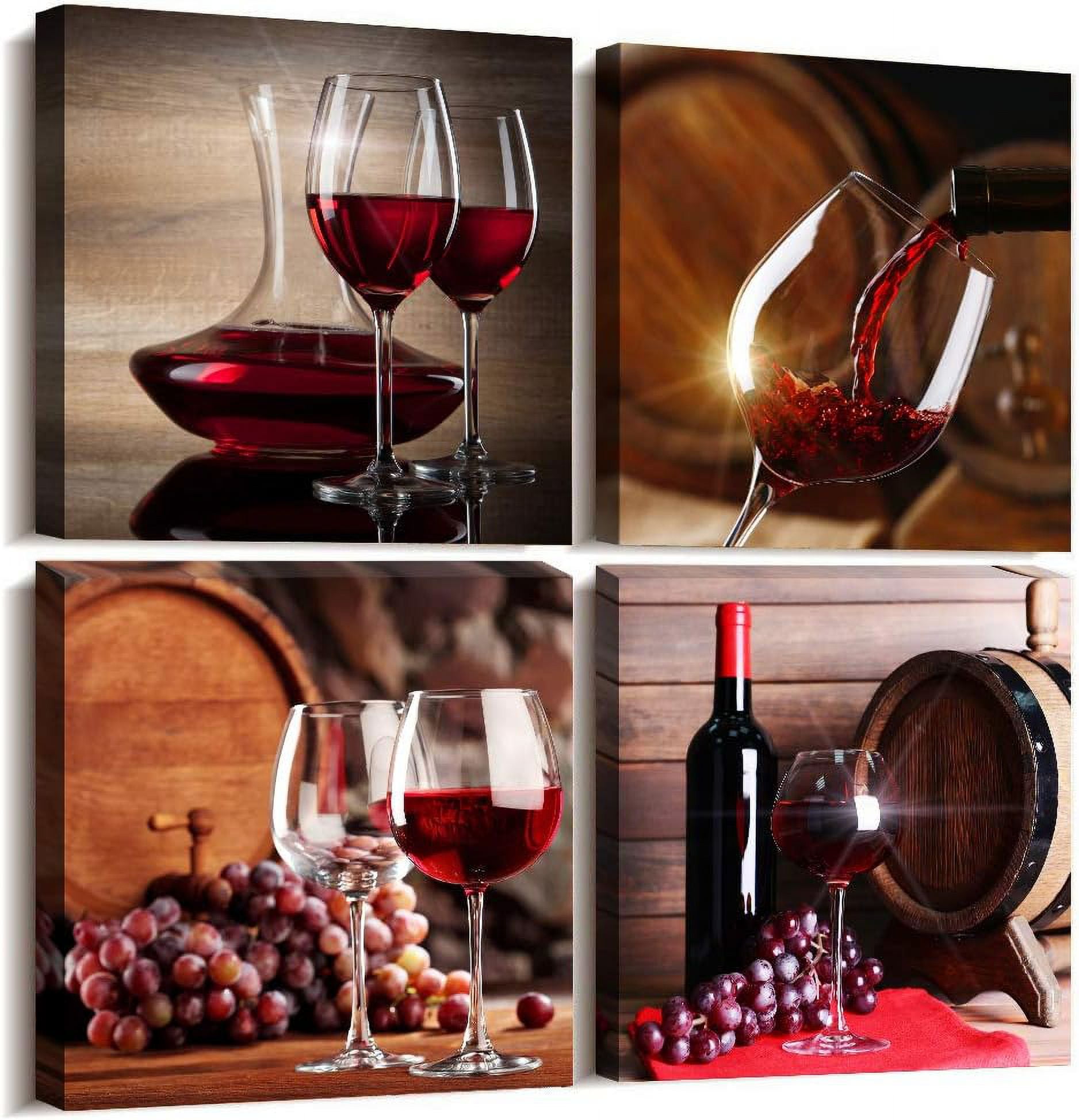 Canvas Wall Art For Kitchen Dining Room Wall Decor Wine Glass Wall ...