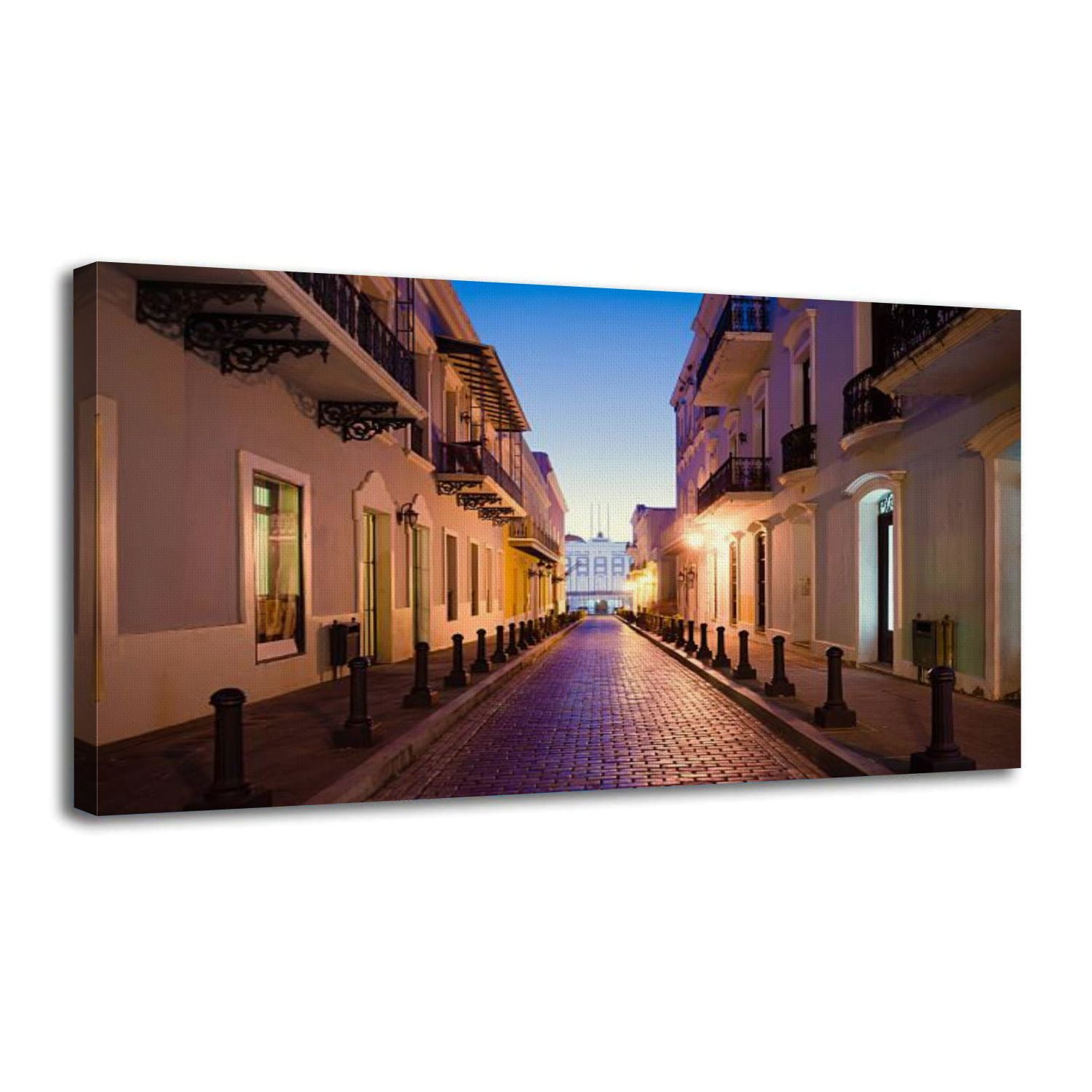 Canvas Wall Art La Fortaleza Old San Juan Puerto Rico night Wall Decor ...