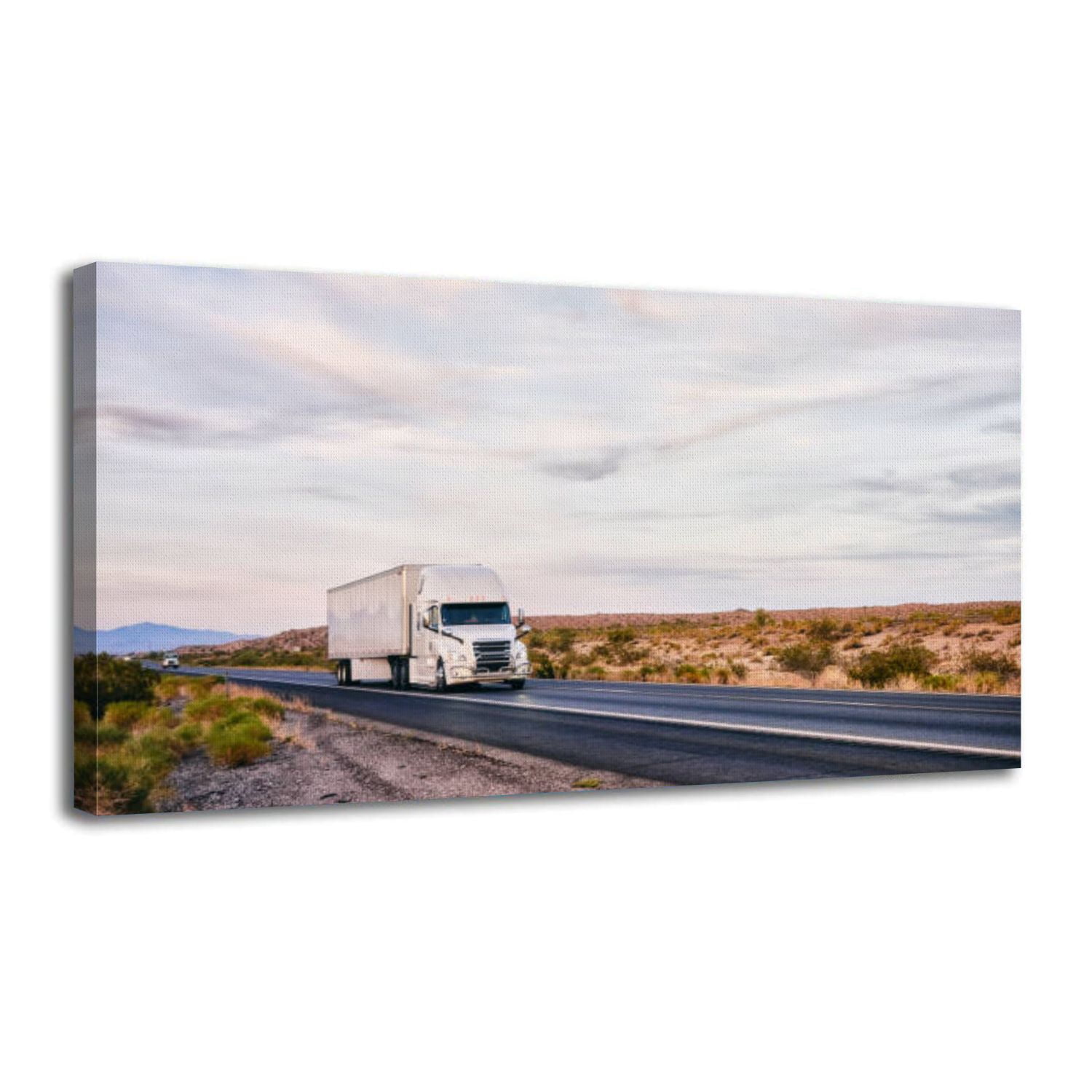 Canvas Wall Art Long Haul Semi Truck Rural Western Interstate Highway ...