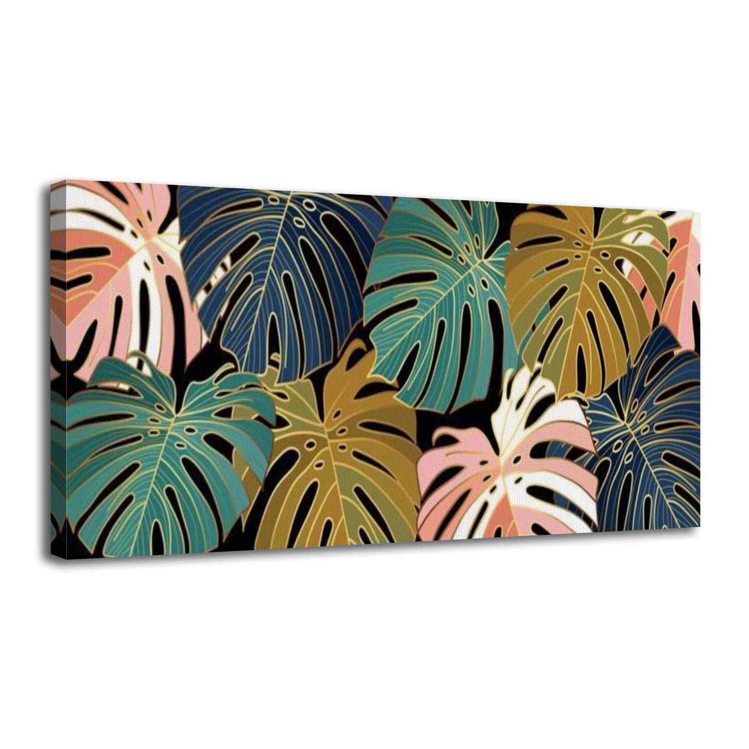 Canvas Wall Art Luxury leaves Golden split leaf Philodendron Wall Decor ...