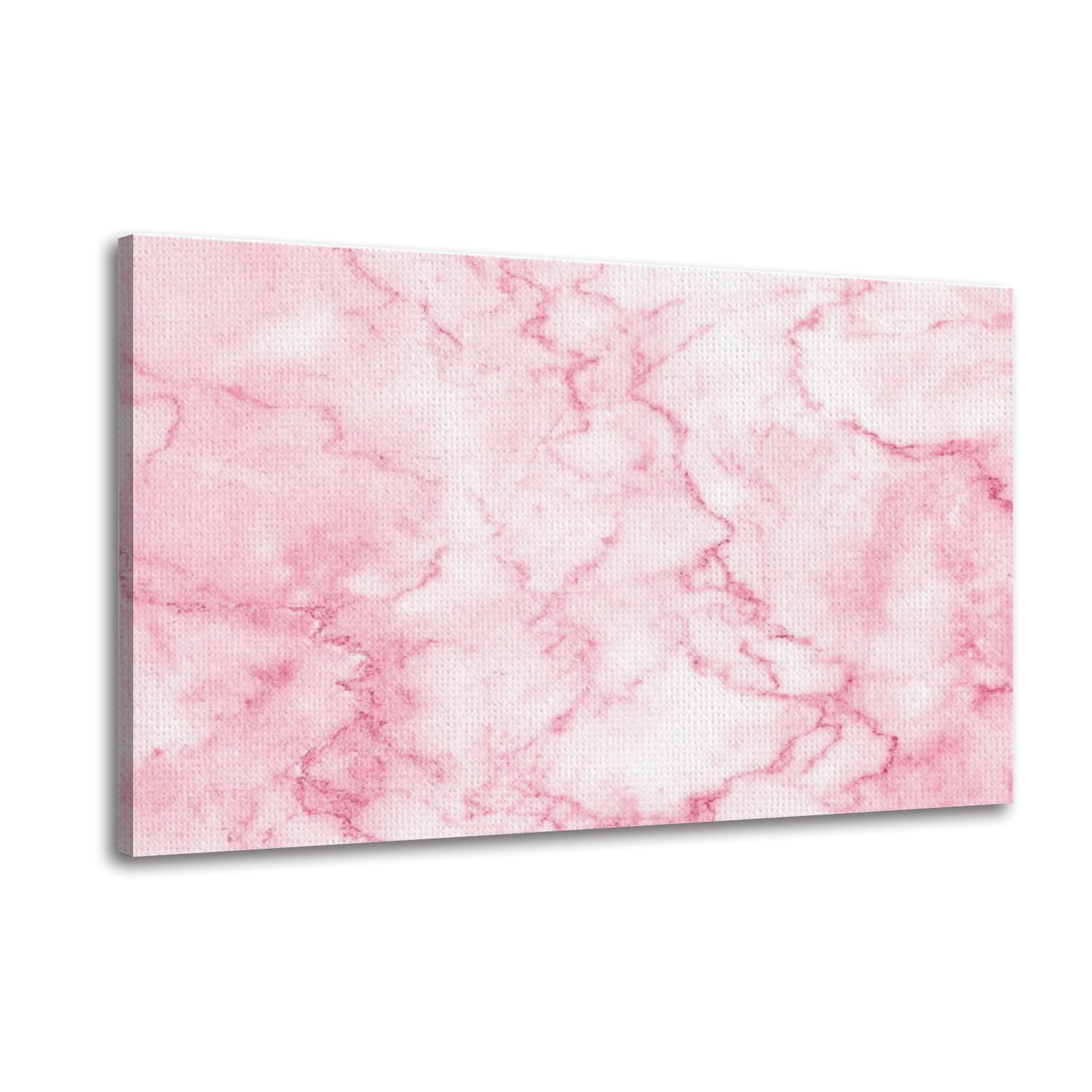 Canvas Wall Art Marble granite white wall surface pink pattern graphic ...
