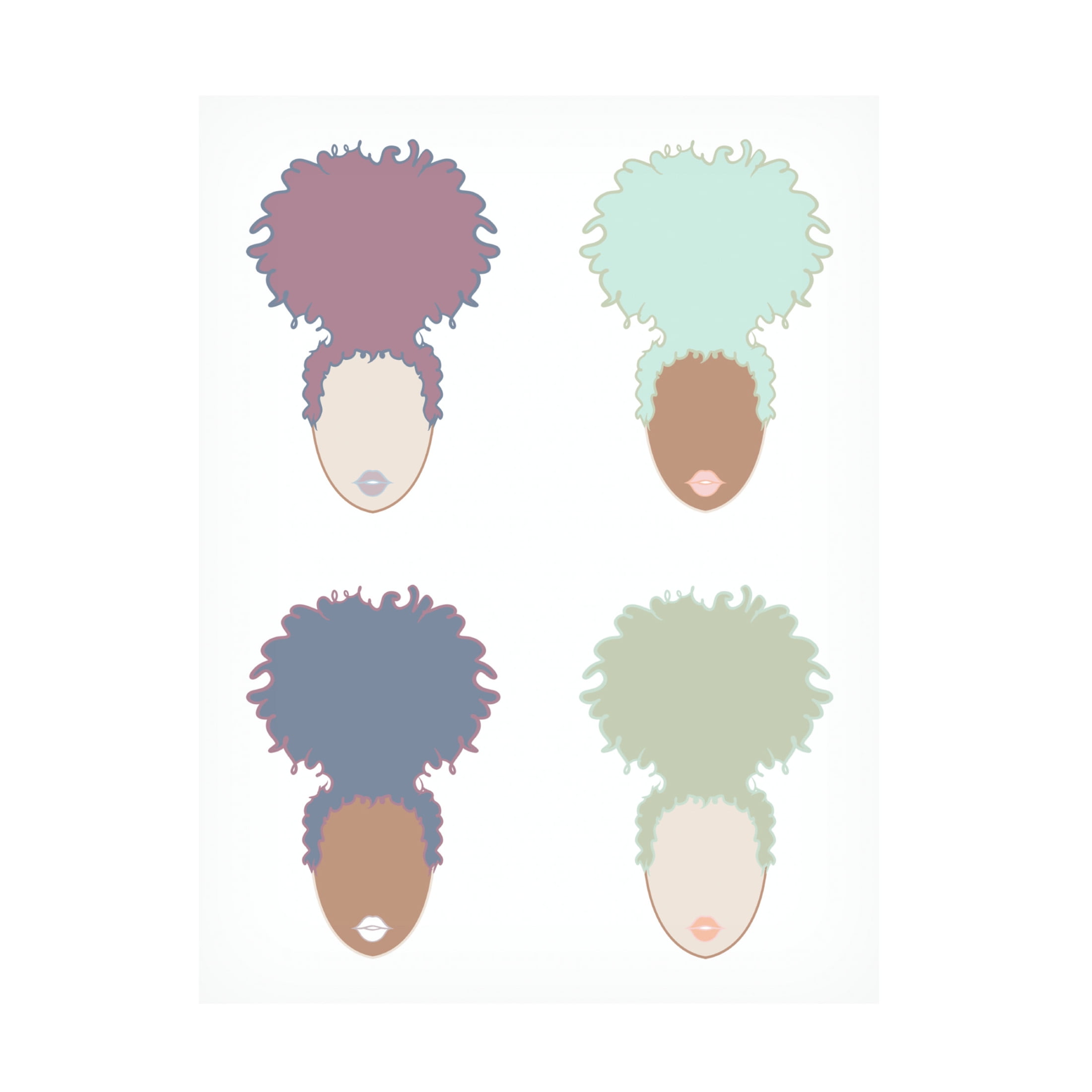 Canvas Wall Art - Marlee Ash Calligraphy and Design 'Curly Quad Pastels ...