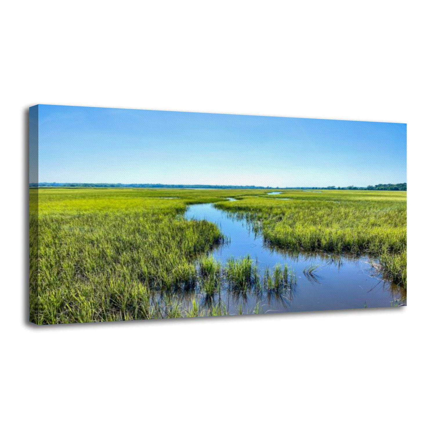 Canvas Wall Art Marsh Wall Decor for Living Room Bathroom Bedroom ...
