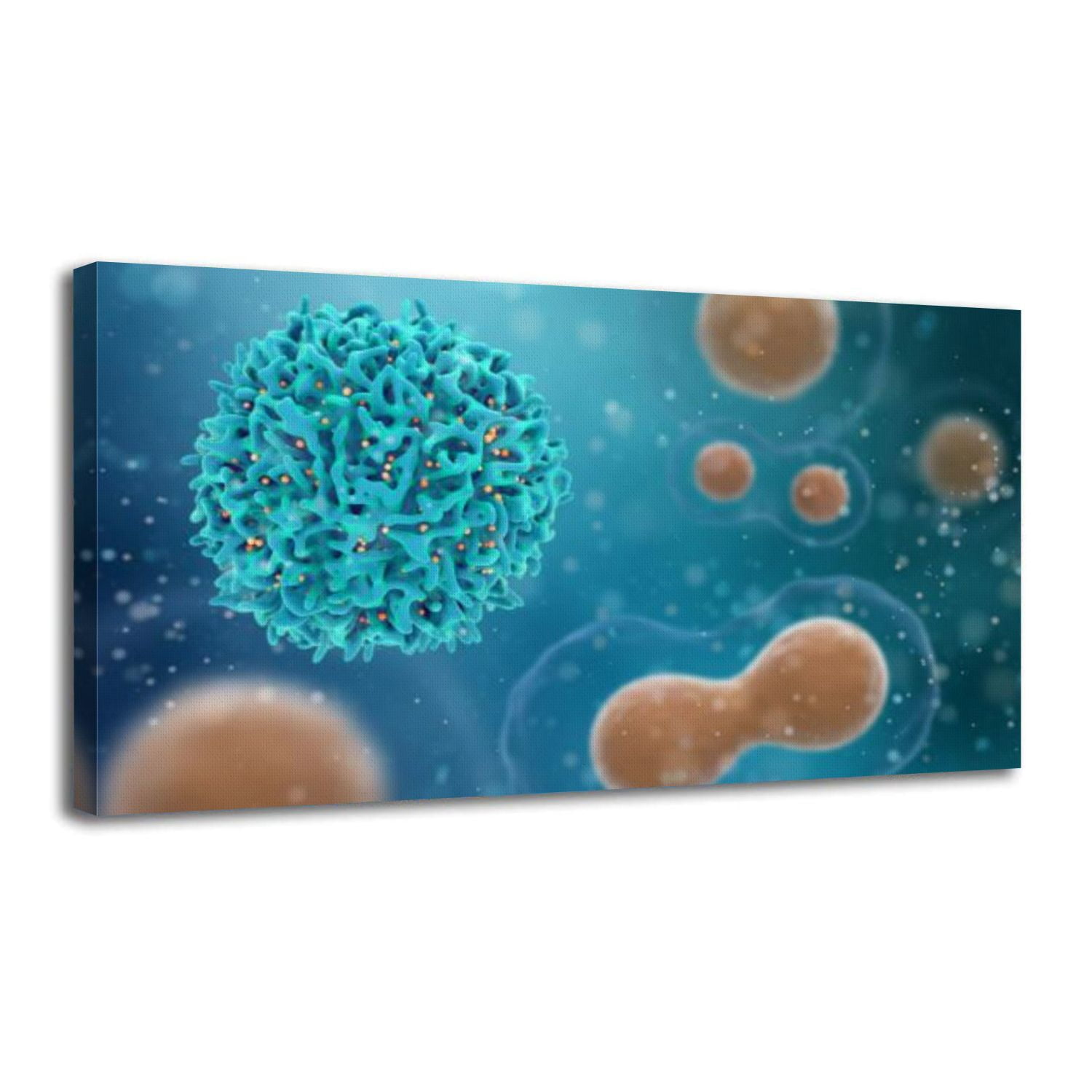 Canvas Wall Art Medical cancer 3d T cells cancer cells Wall Decor for ...
