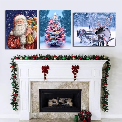 Canvas Wall Art Merry Christmas Pictures Home Wall Decorations for ...