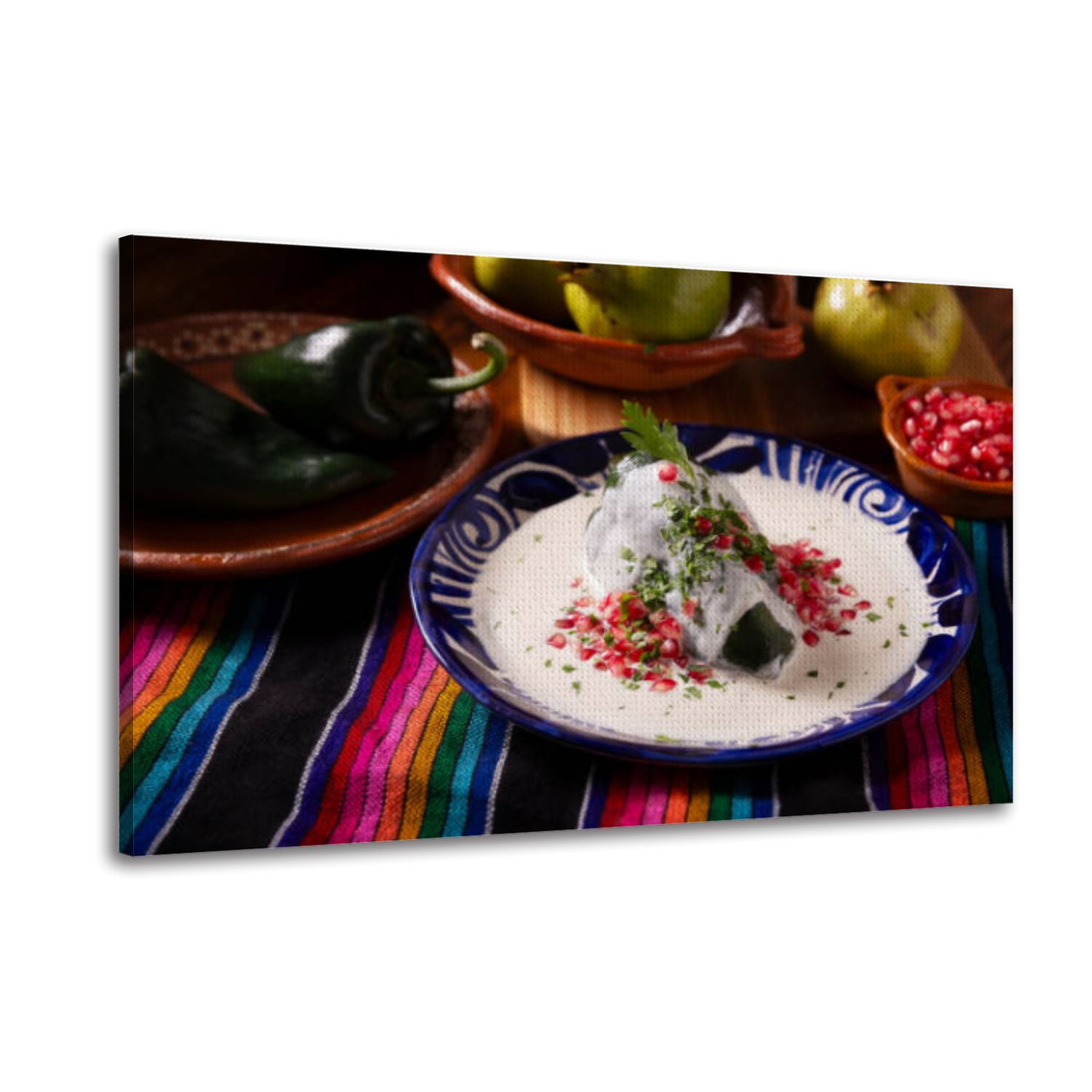 Canvas Wall Art Mexican Food Nogada Chili Wall Decor for Living Room ...