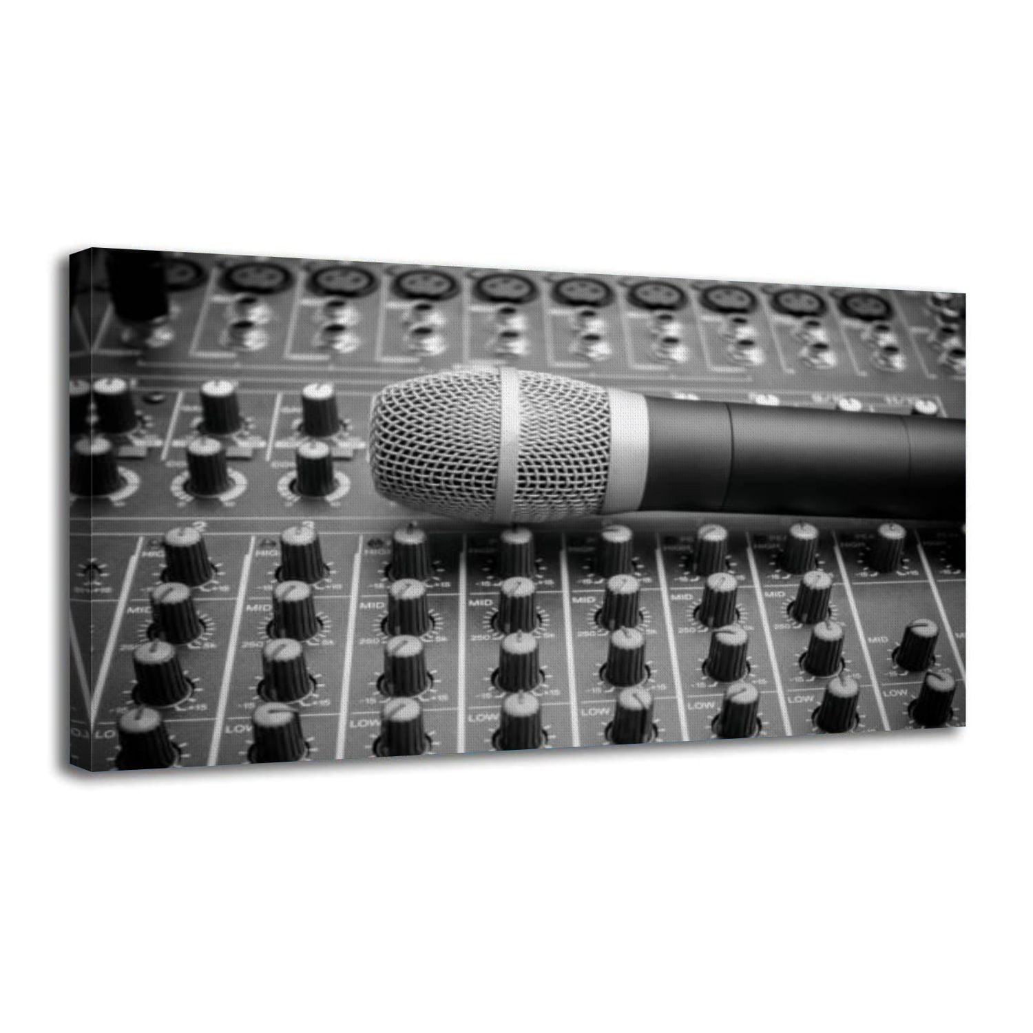 Canvas Wall Art Microphone audio mixing Wall Decor for Living Room ...