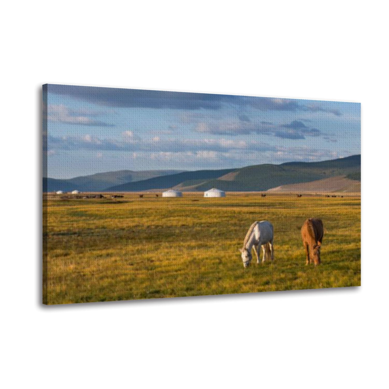 Canvas Wall Art Mongolian horses landscape northern mongolia Wall Decor ...