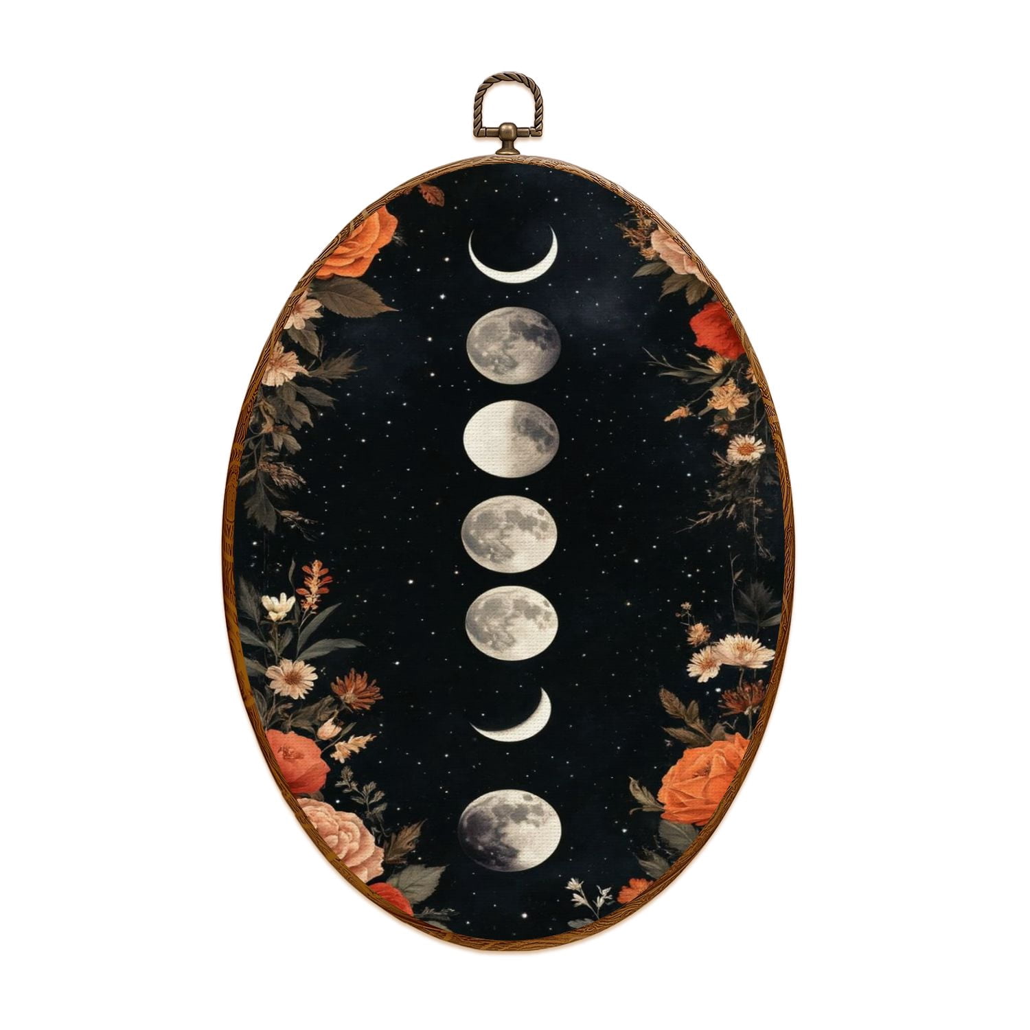 Canvas Wall Art Moon Phases Boho Floral Botanic Gothic Bohemian Flower ...