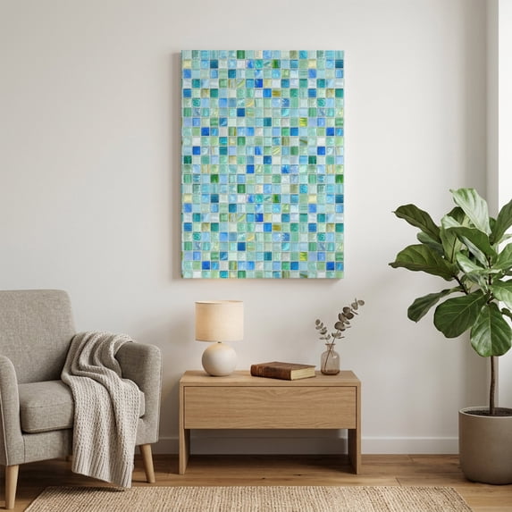 Canvas Wall Art Mosaic Grid Canvas Art Print Abstract Retro Minimalist ...