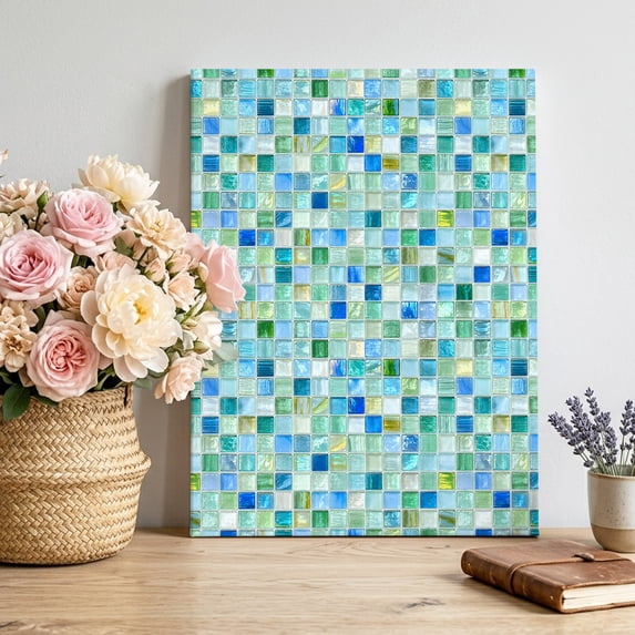 Canvas Wall Art Mosaic Grid Canvas Art Print Abstract Retro Minimalist ...