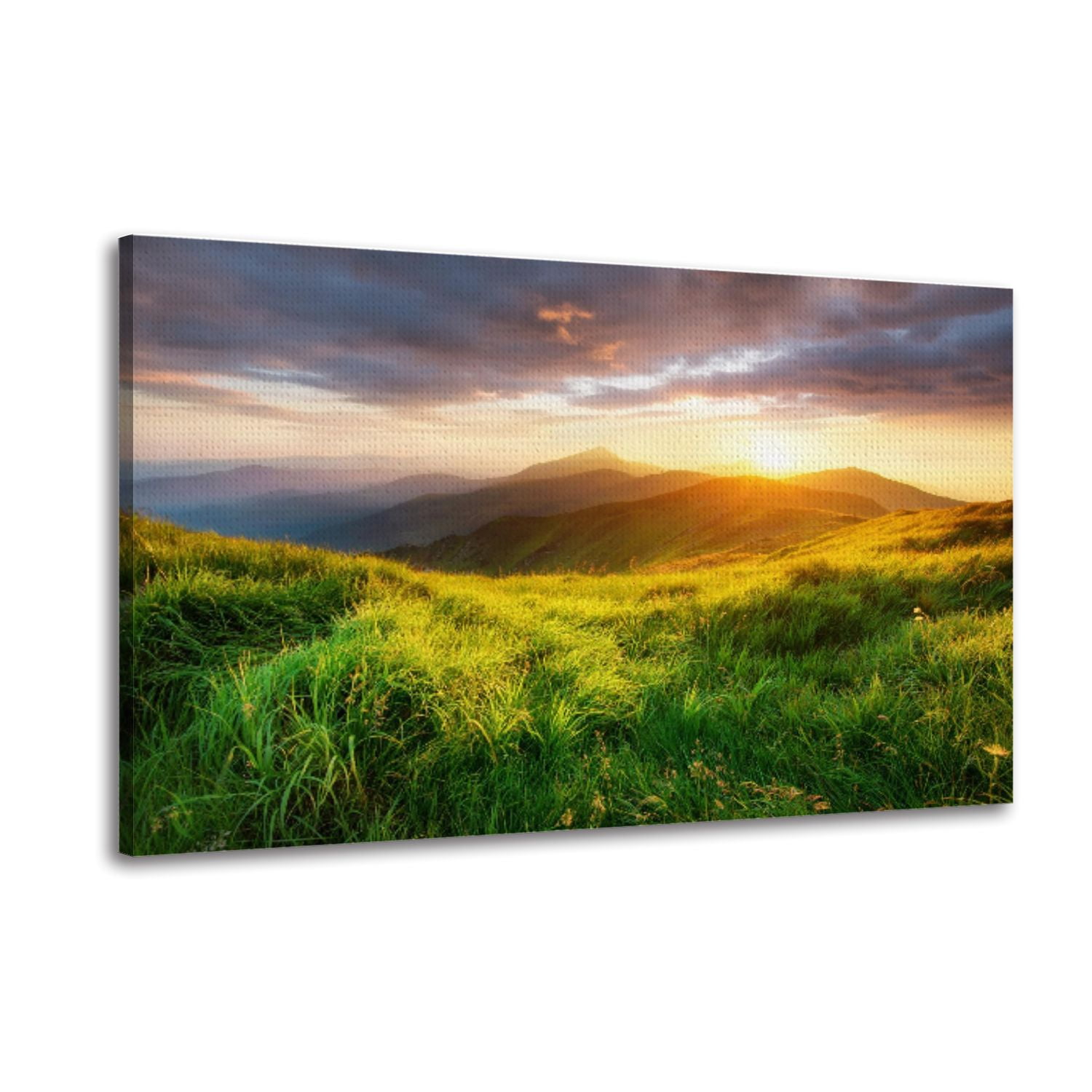 Canvas Wall Art Mountain valley sunrise Beutiful natural landsscape ...