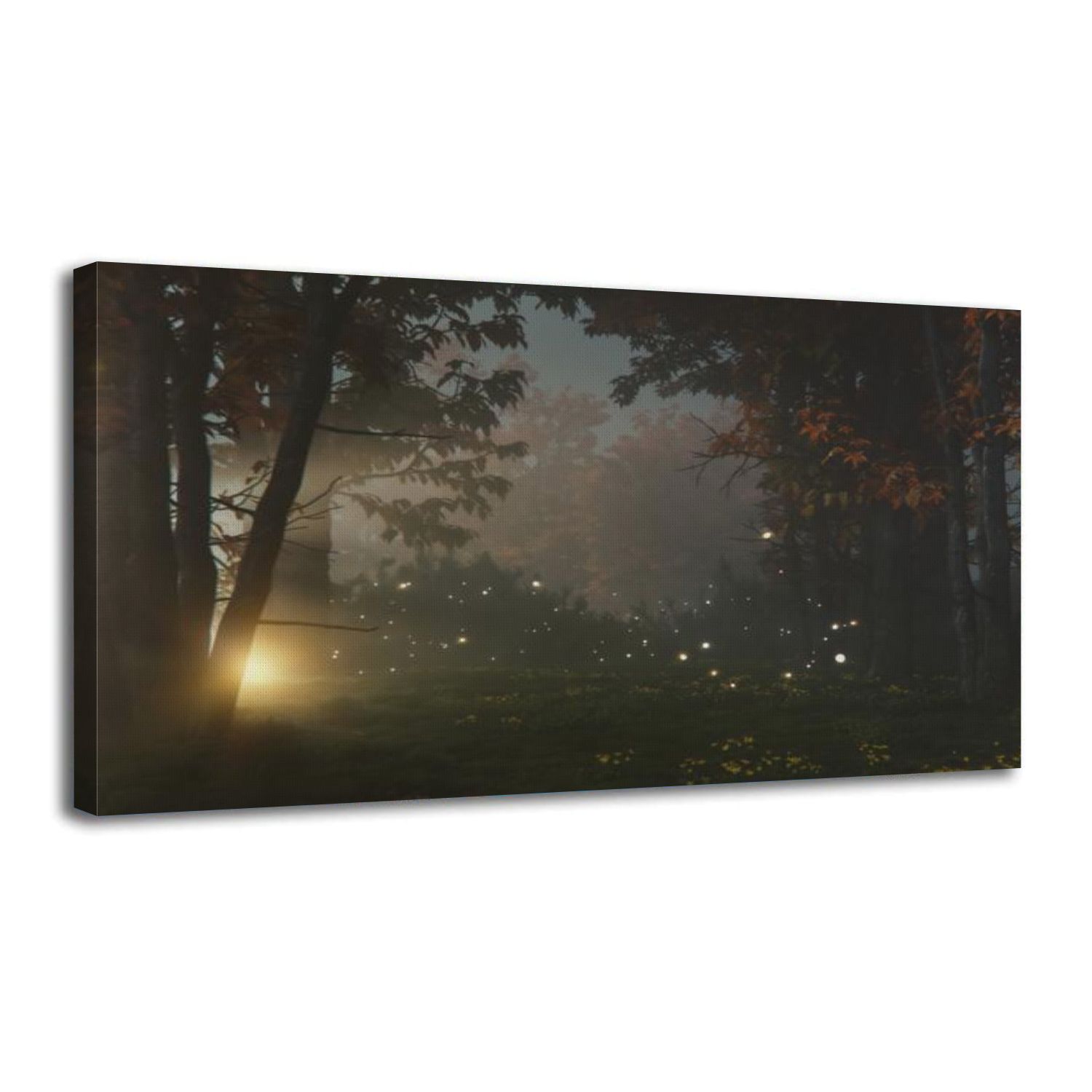 Canvas Wall Art Mysterious light fantasy forest night Wall Decor for ...