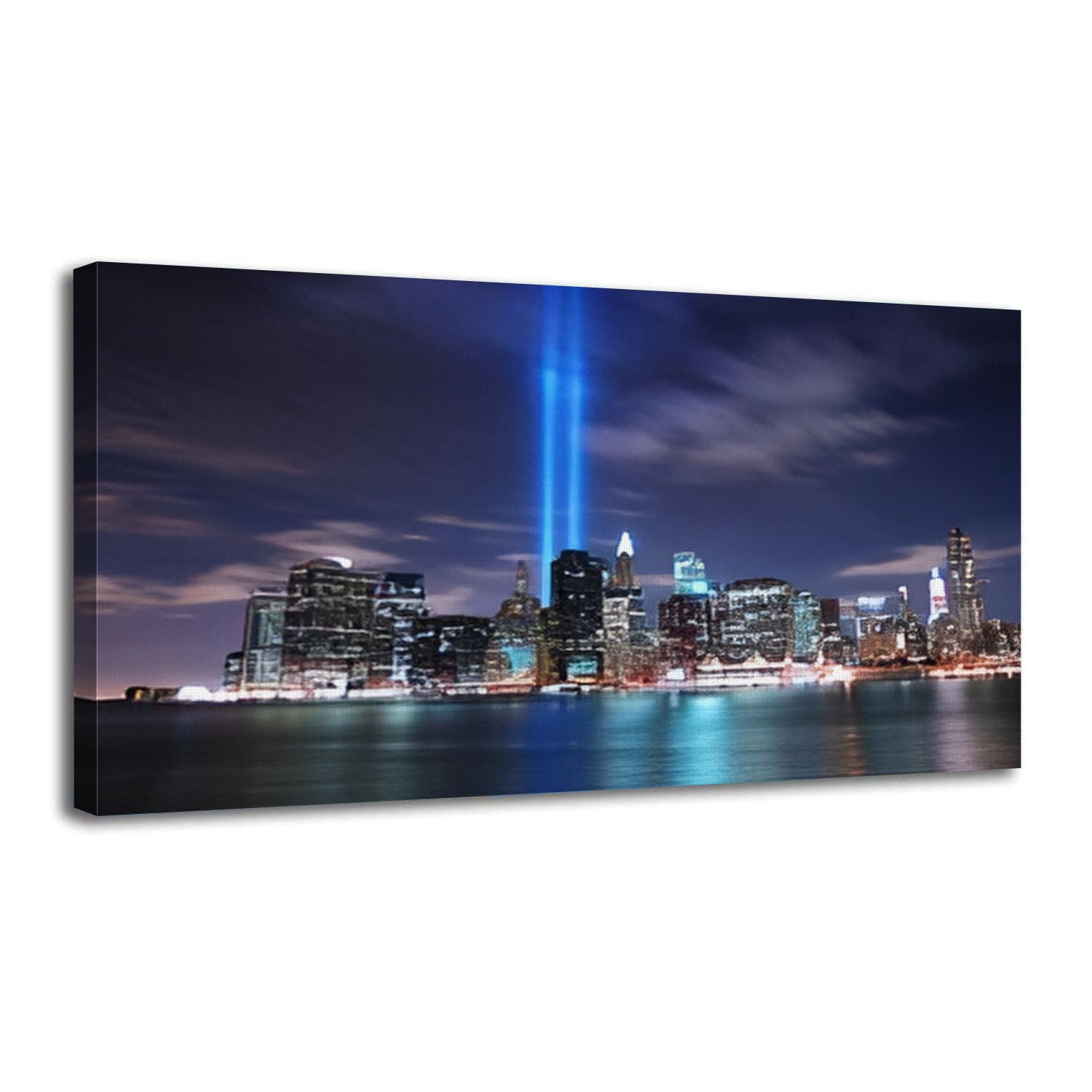 Canvas Wall Art New York City panorama view night office skyscrapers ...