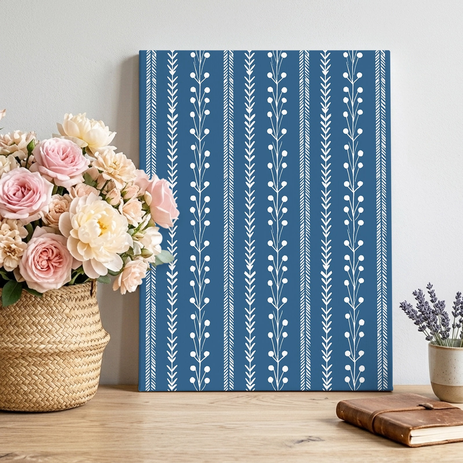 Canvas Wall Art Ocean Blue Canvas Art Print Summer Vertical Dashed ...