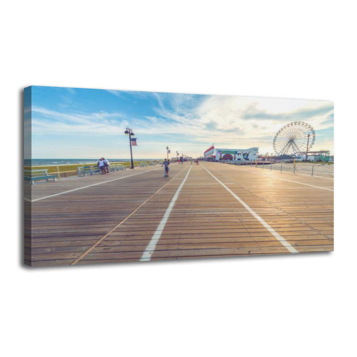 Canvas Wall Art Ocean City New Jersey Beach Boardwalk Wall Decor for ...