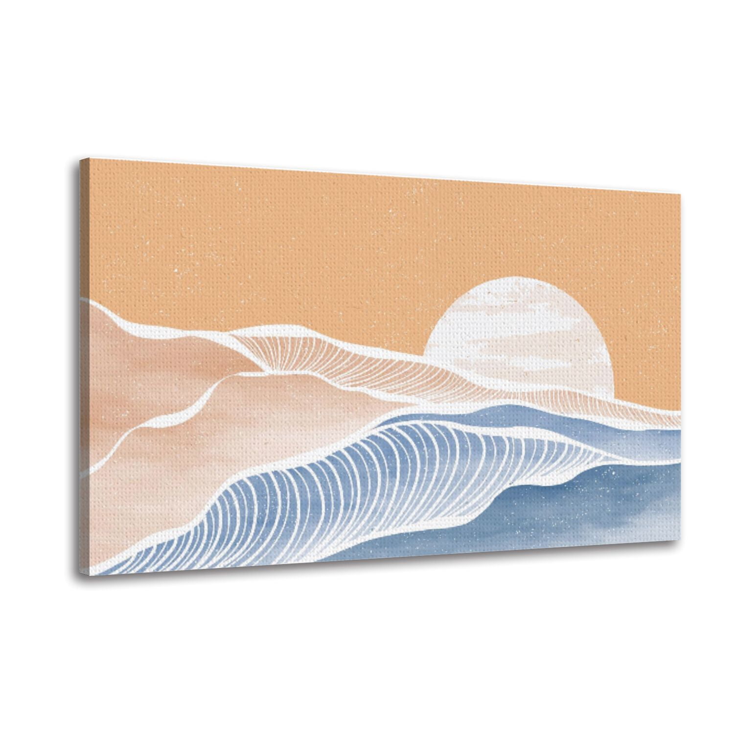 Canvas Wall Art Ocean wave mountain Creative minimalist modern painting ...