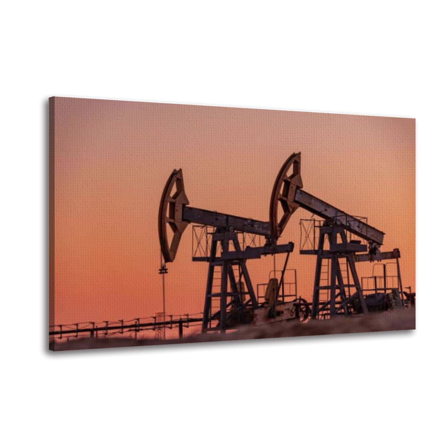 Canvas Wall Art Oil pump rig Oil gas Oilfield site Pump are running ...