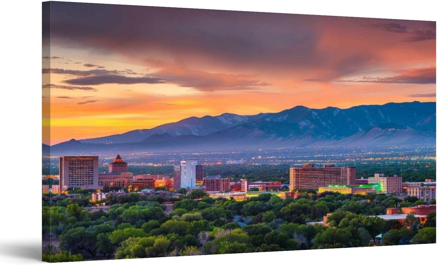 Canvas Wall Art Paintings Albuquerque Cityscape Stretched Framed ...