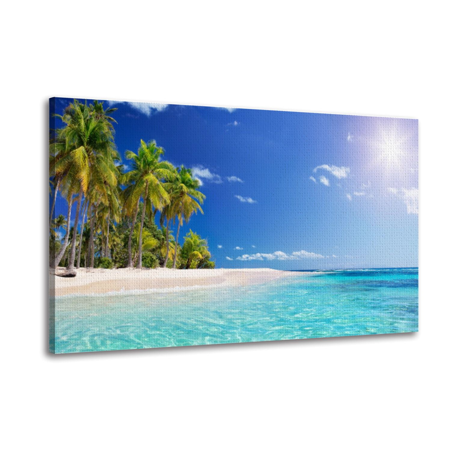 Canvas Wall Art Palm tree Beach Tropical Island Caribbean Wall Decor ...