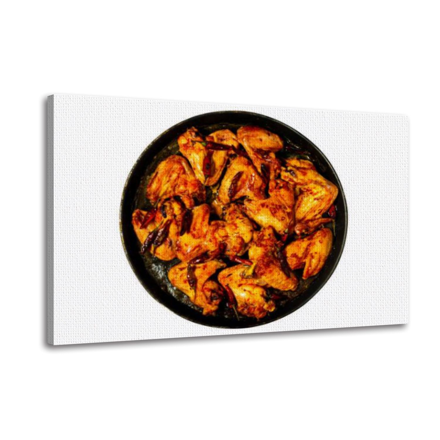 Canvas Wall Art Plate delicious barbecue chicken wings top view junk ...