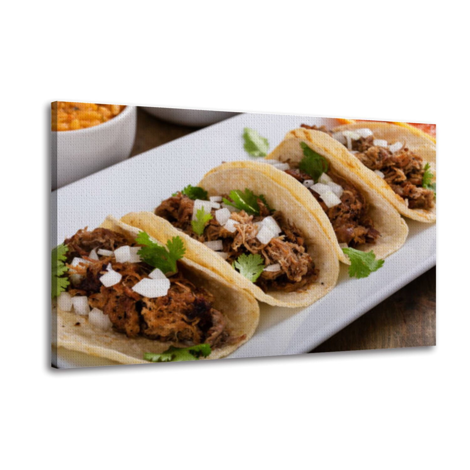 Canvas Wall Art Pork carnitas tacos corn tortillas rice beans Wall ...