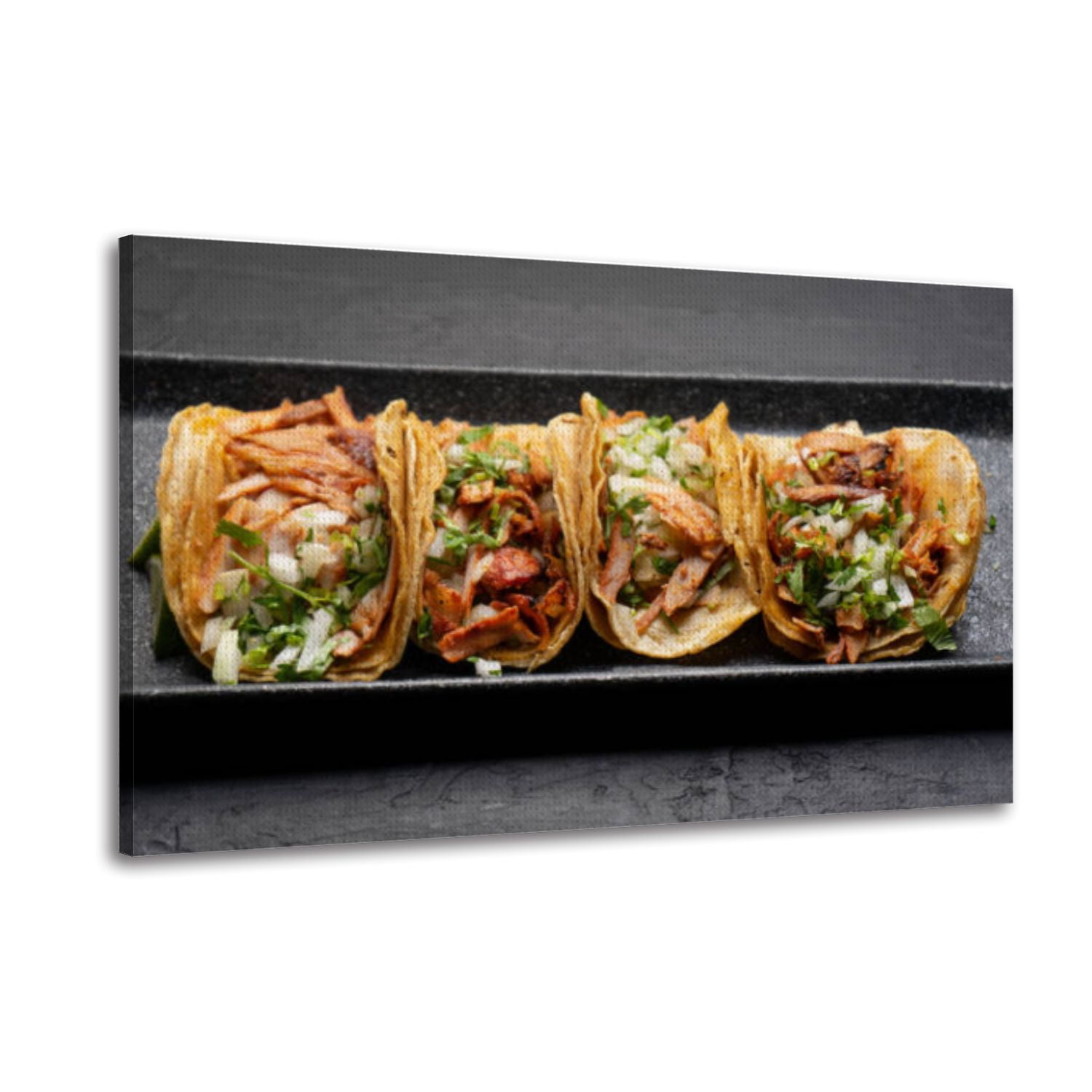 Canvas Wall Art Pork tacos called al pastor pineapple dark Mexican ...