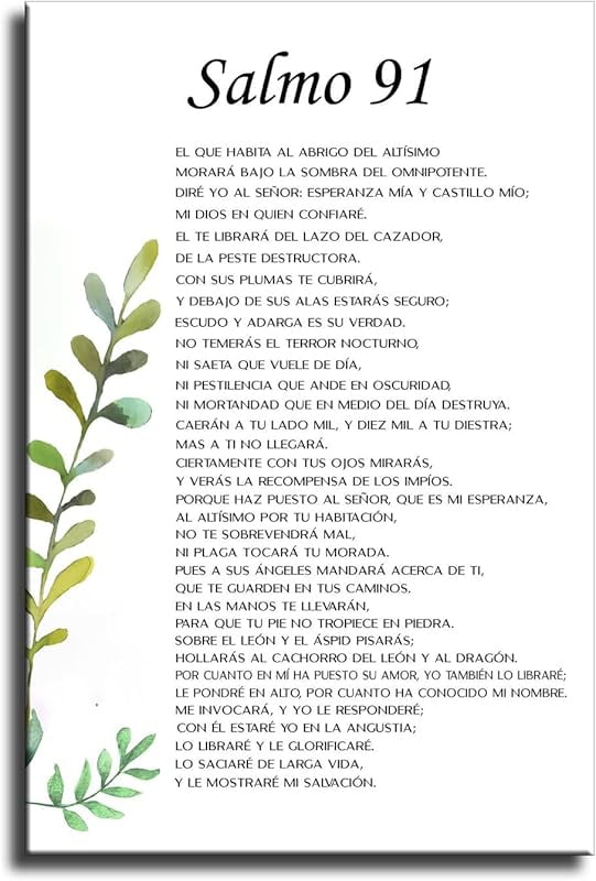 Canvas Wall Art Psalm 91 Spanish Bible Verse Christian Poster Wall Art ...