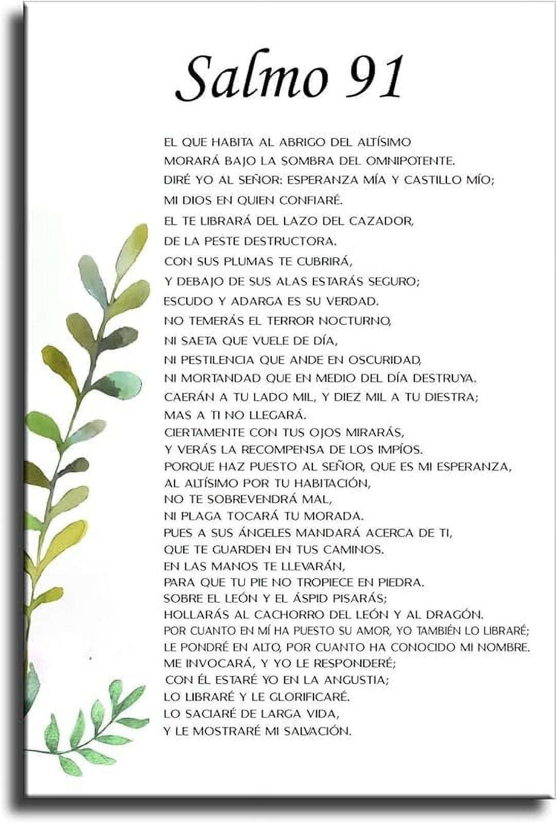 Canvas Wall Art Psalm 91 Spanish Bible Verse Christian Poster Wall Art ...