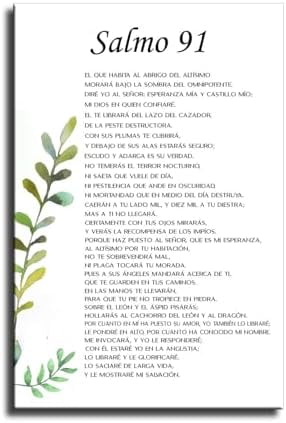 Canvas Wall Art Psalm 91 Spanish Bible Verse Christian Poster Wall Art ...