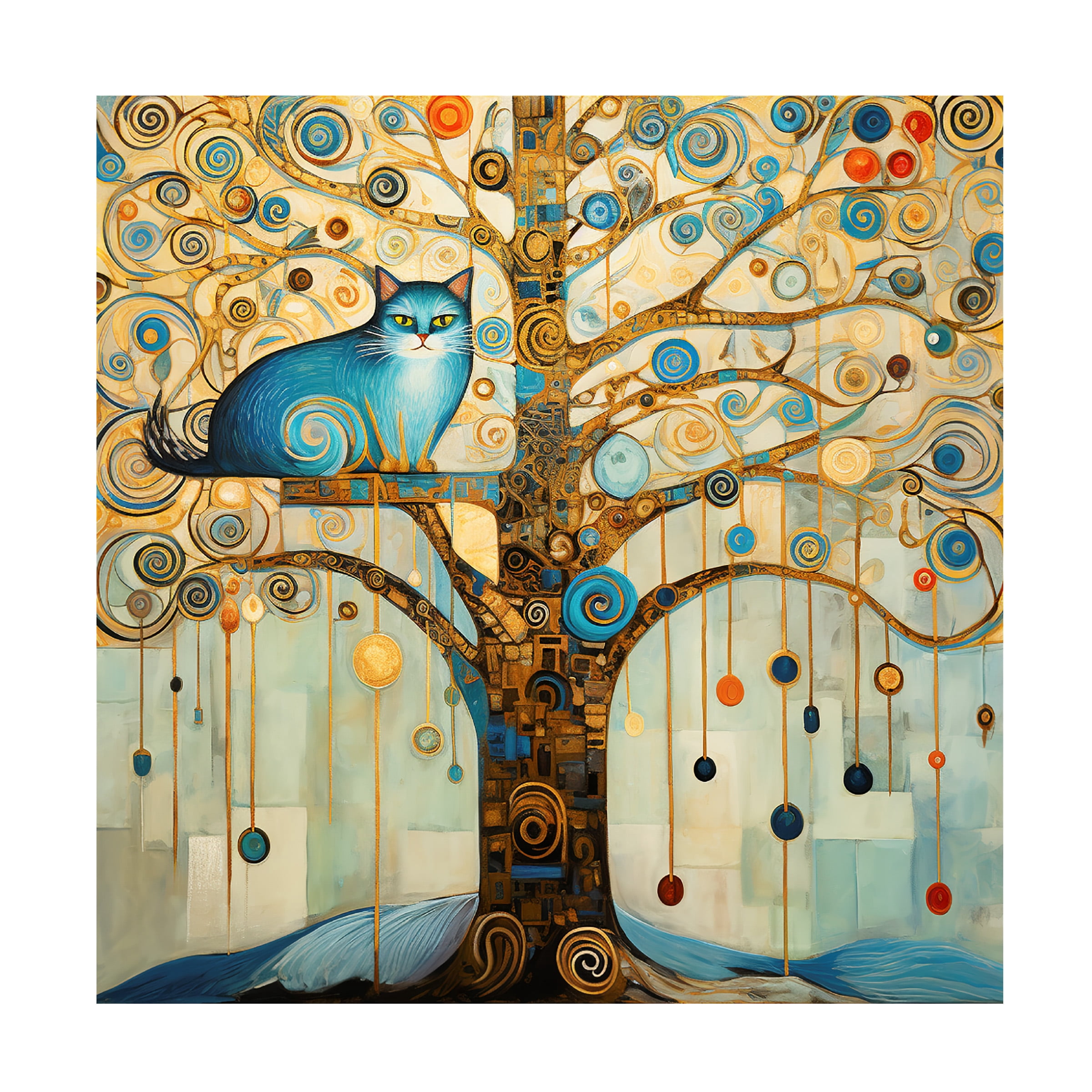 Canvas Wall Art - Ray Heere 'Art Deco Cat 6' Wall Art for Living Room ...