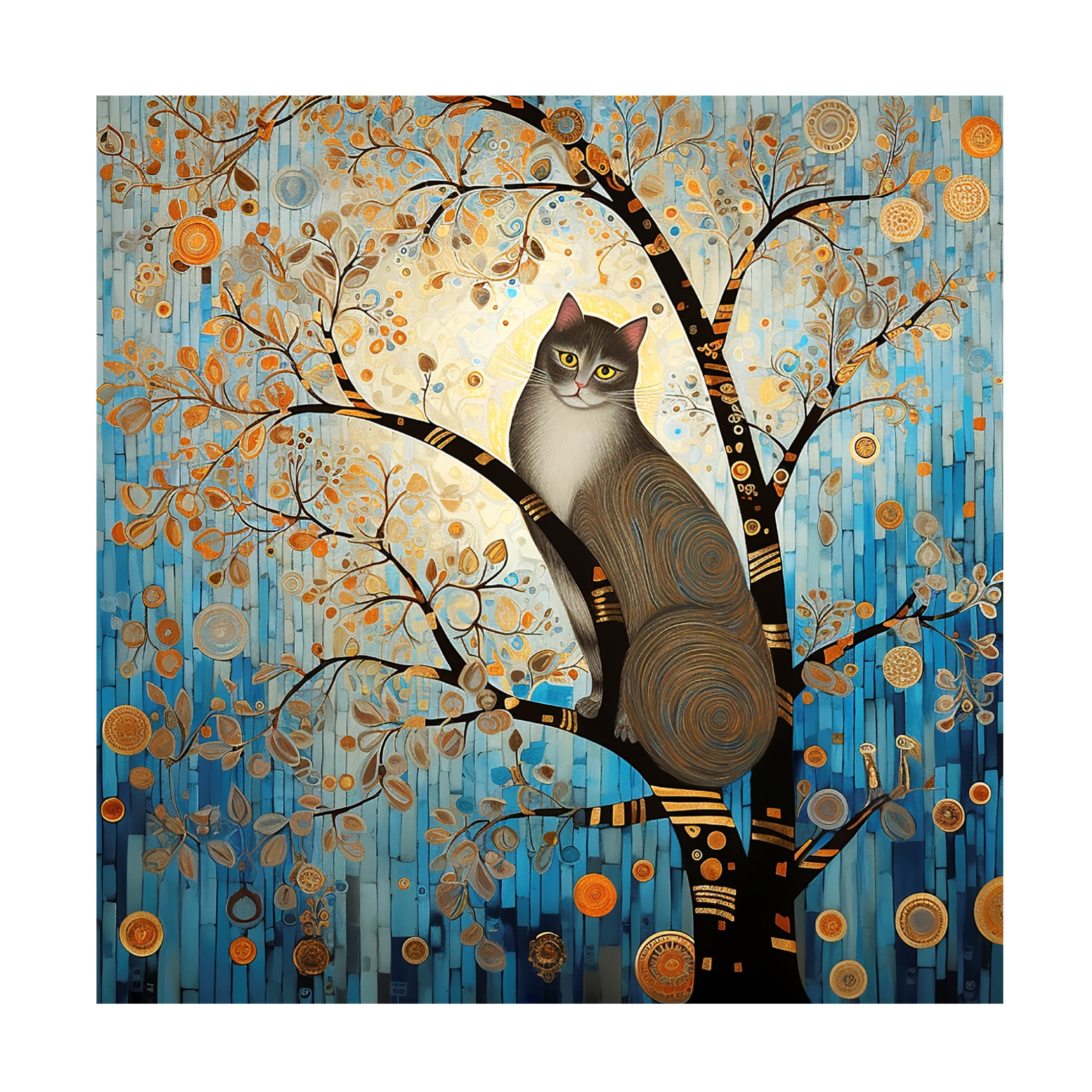 Canvas Wall Art - Ray Heere 'Art Deco Cat 7' Wall Art for Living Room ...
