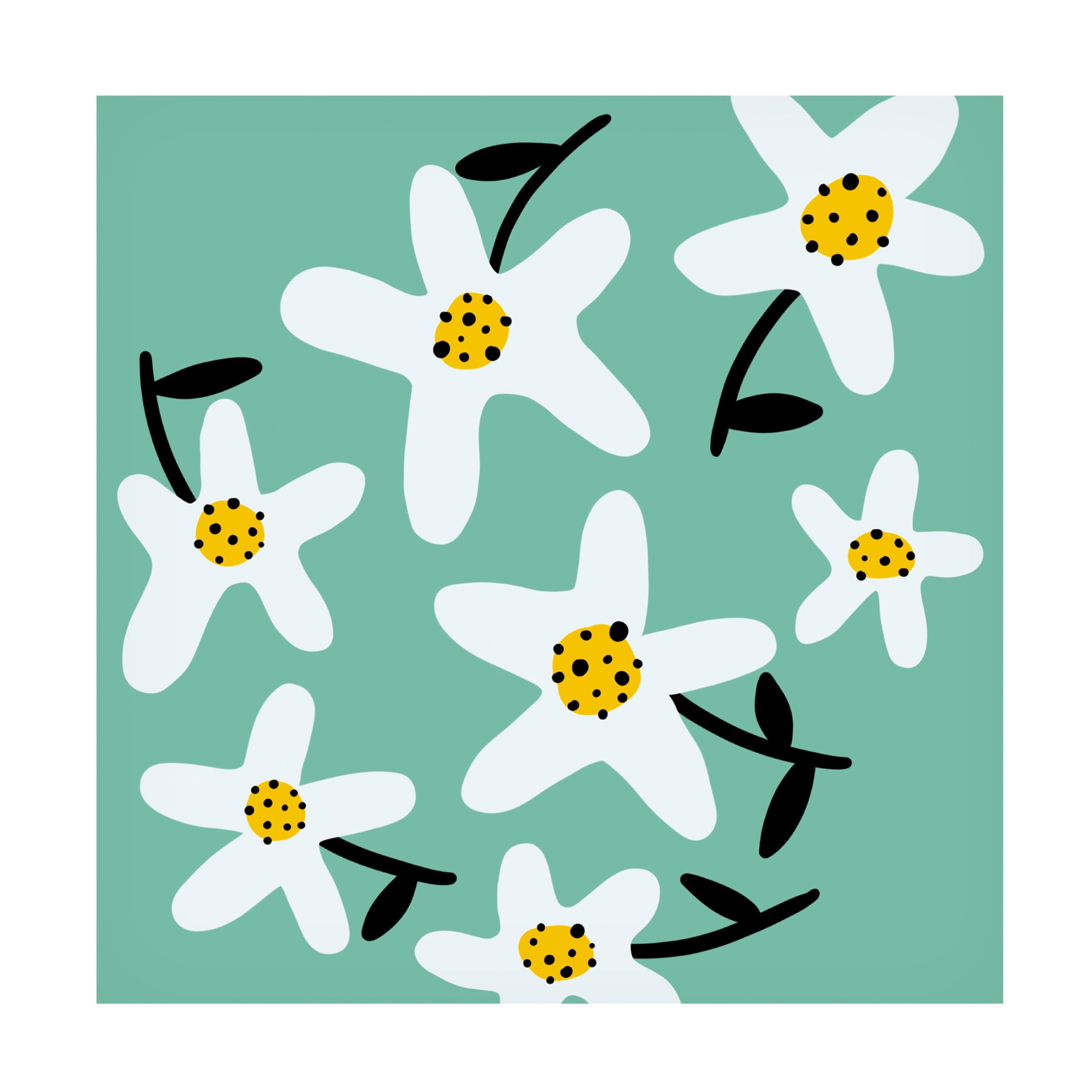 Canvas Wall Art - Rebekah Ewer 'Daisy Rounds II' Wall Art for Living ...