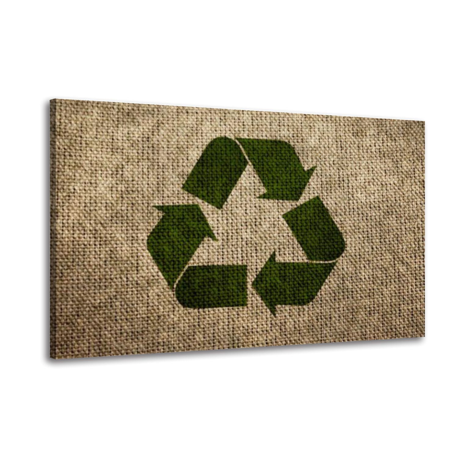 Canvas Wall Art Recycling symbol jute Wall Decor for Living Room ...