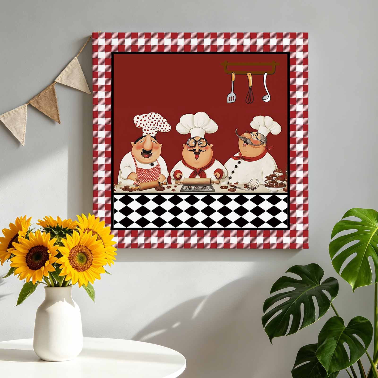 Canvas Wall Art Red Rustic Chefs Canvas Art Print Cooking Food ...