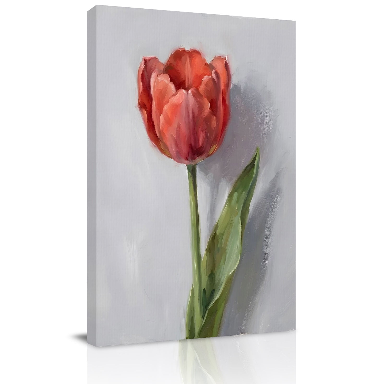 Canvas Wall Art Red Tulip Canvas Art Print Elegant Floral Pictures Wall ...