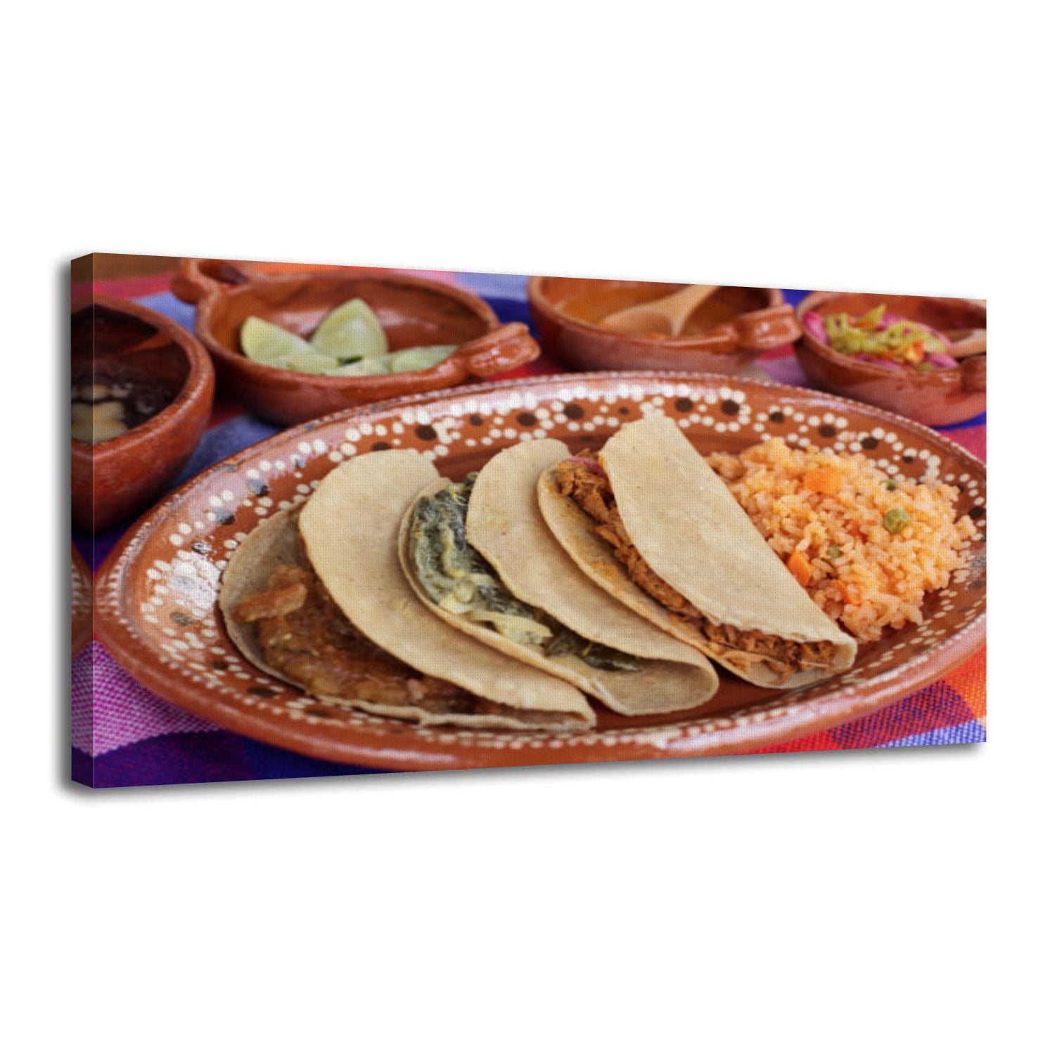 Canvas Wall Art Rice tacos traditional mexican food Wall Decor for ...