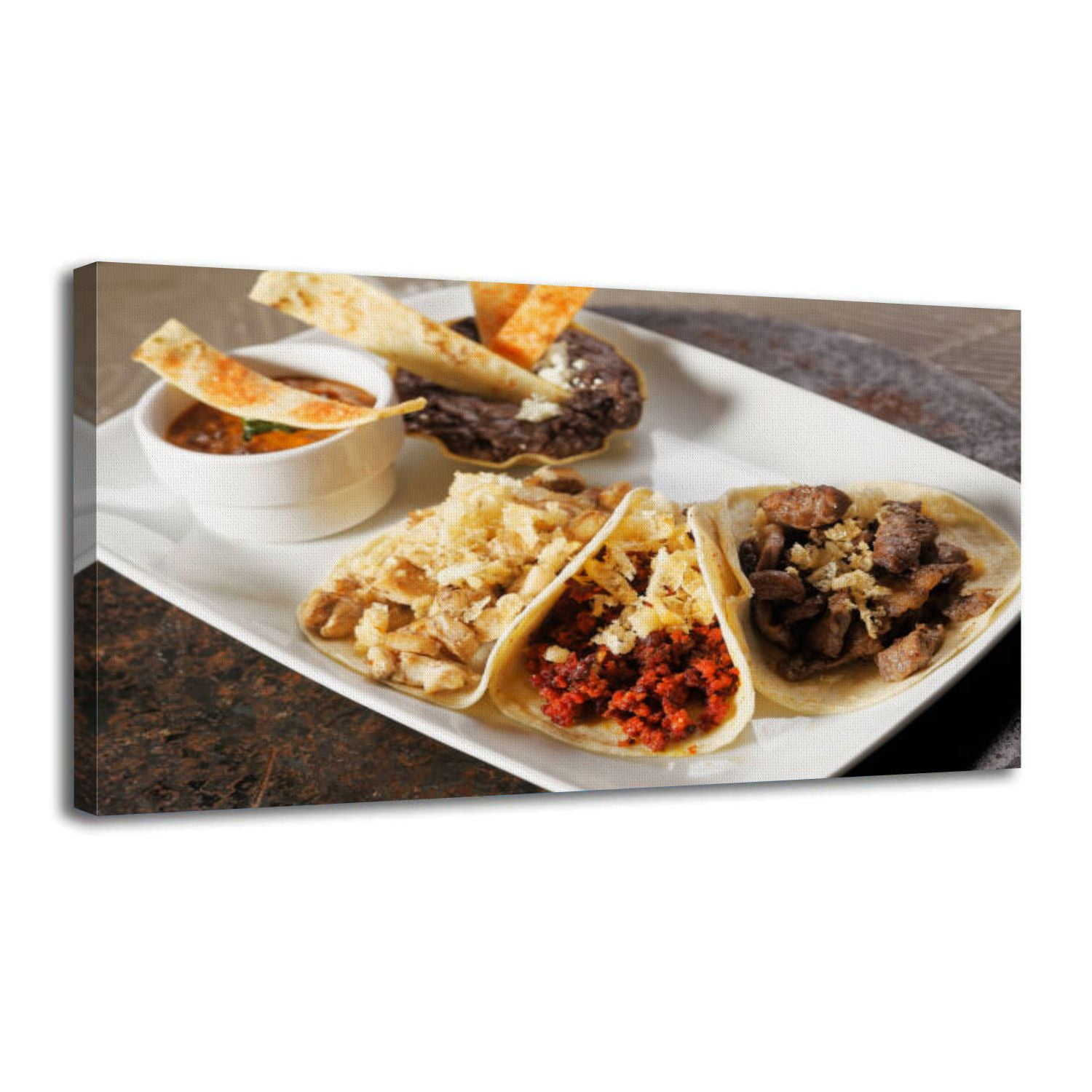 Canvas Wall Art Roast beef tacos roasted chicken chorizo pork rinds ...