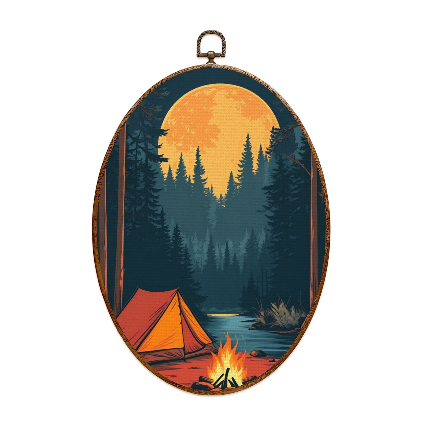 Canvas Wall Art Rustic Forest Camping Pine Tree Mountain Nature ...