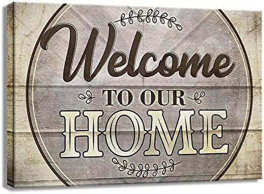 Canvas Wall Art for Rustic Home Decor Welcome To Our Home Family Love ...