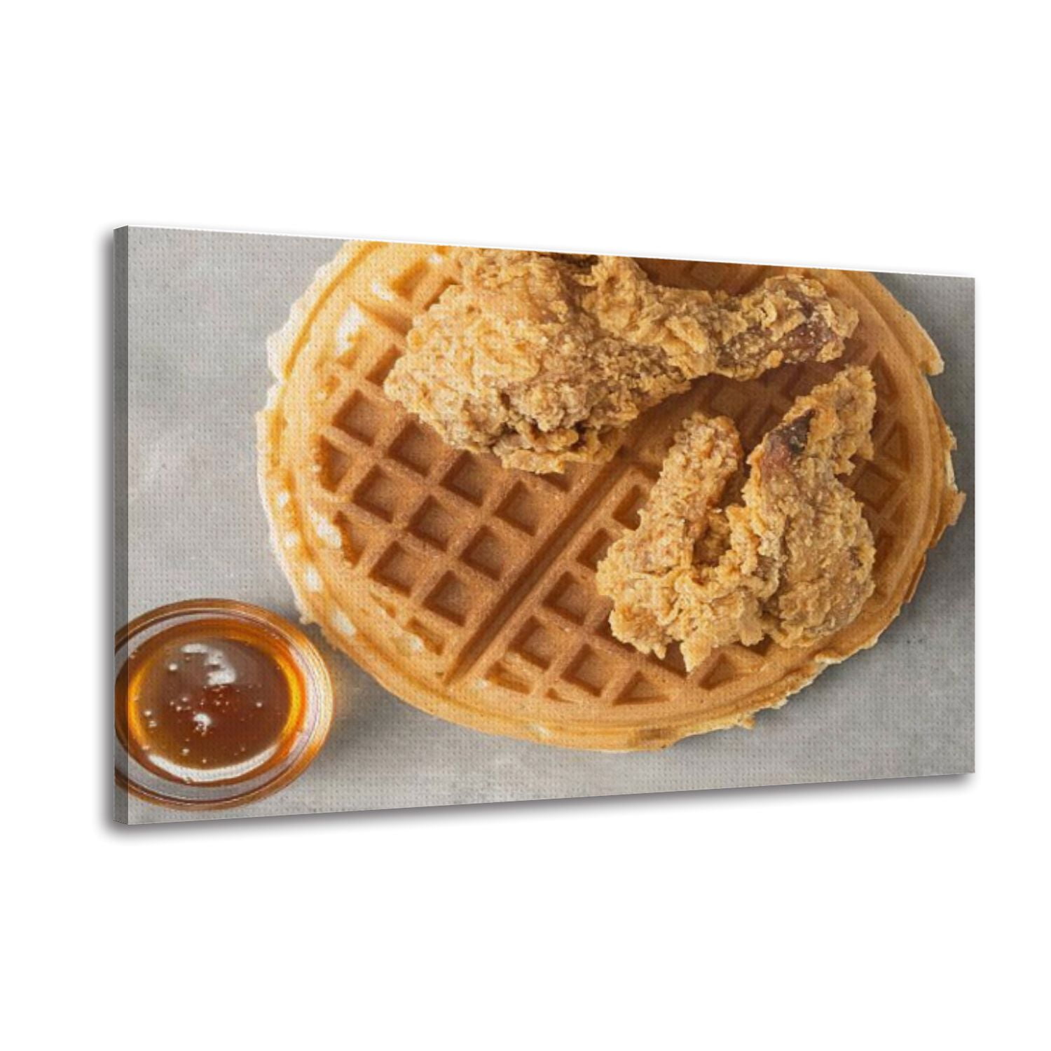 Canvas Wall Art Rustic southern american comfort food chicken waffle ...