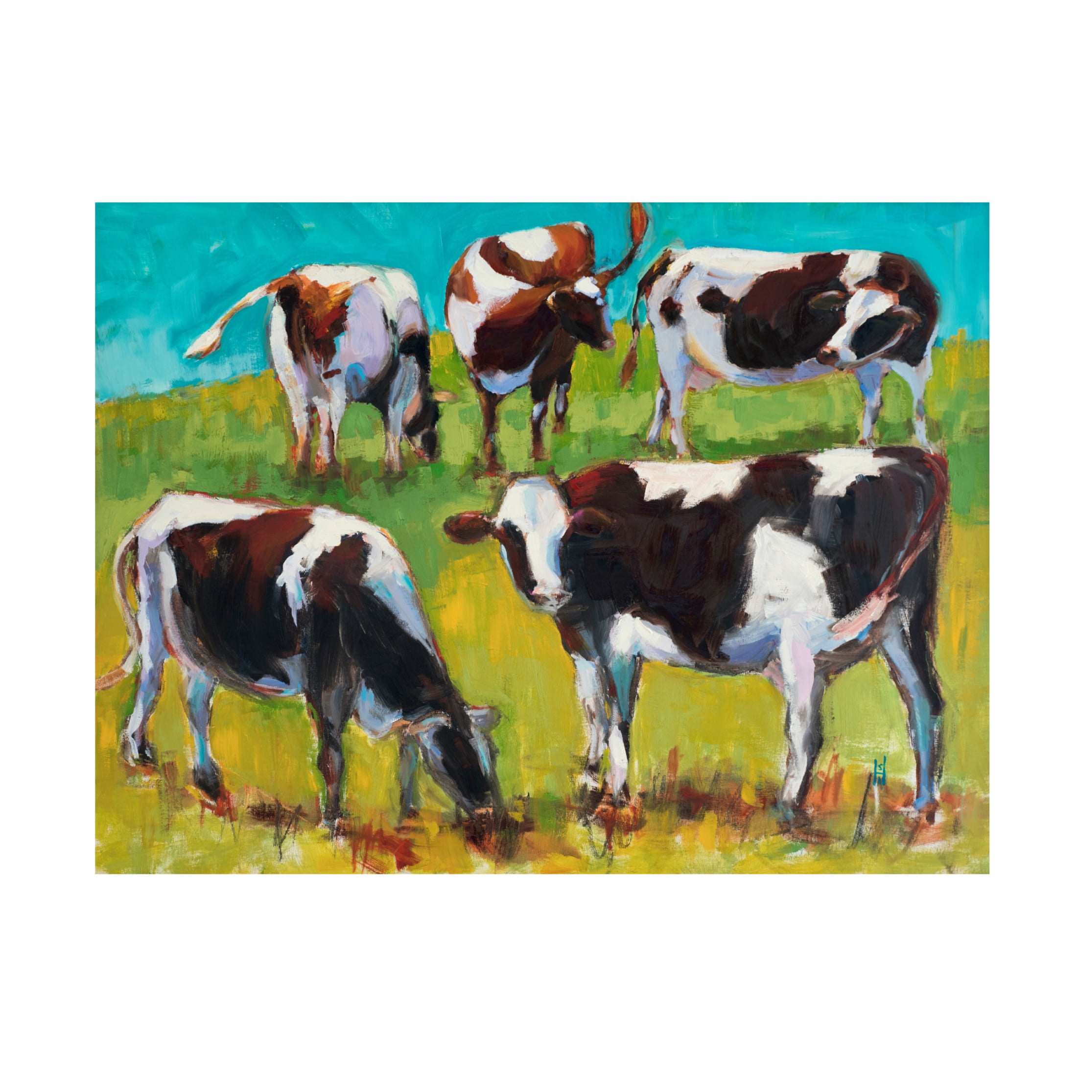 Trademark Fine Art Canvas Wall Art Sally Hootnick Bovinity 19x14 Inch ...