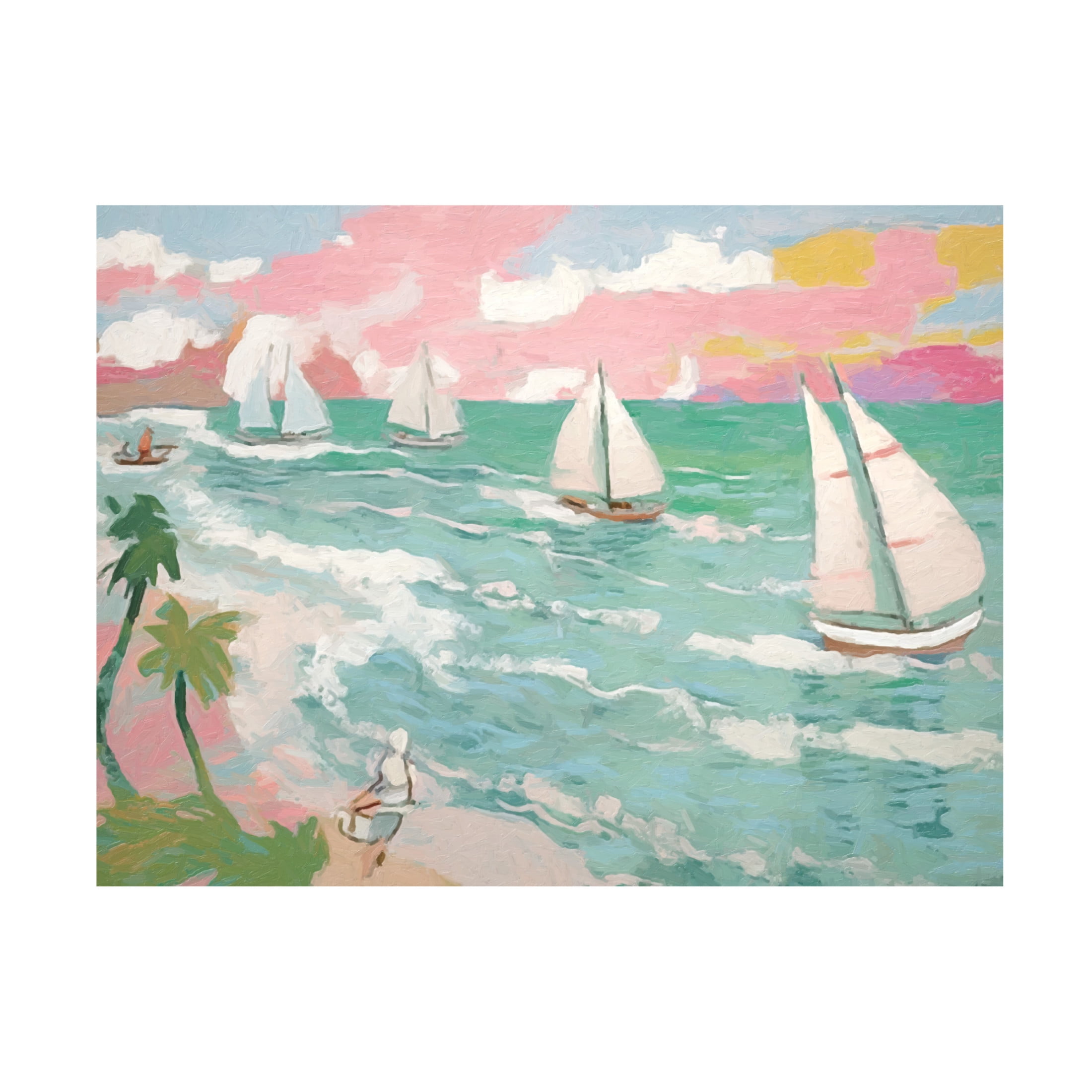 Canvas Wall Art - Sasha 'Sailing I' Wall Art for Living Room, Bedroom ...