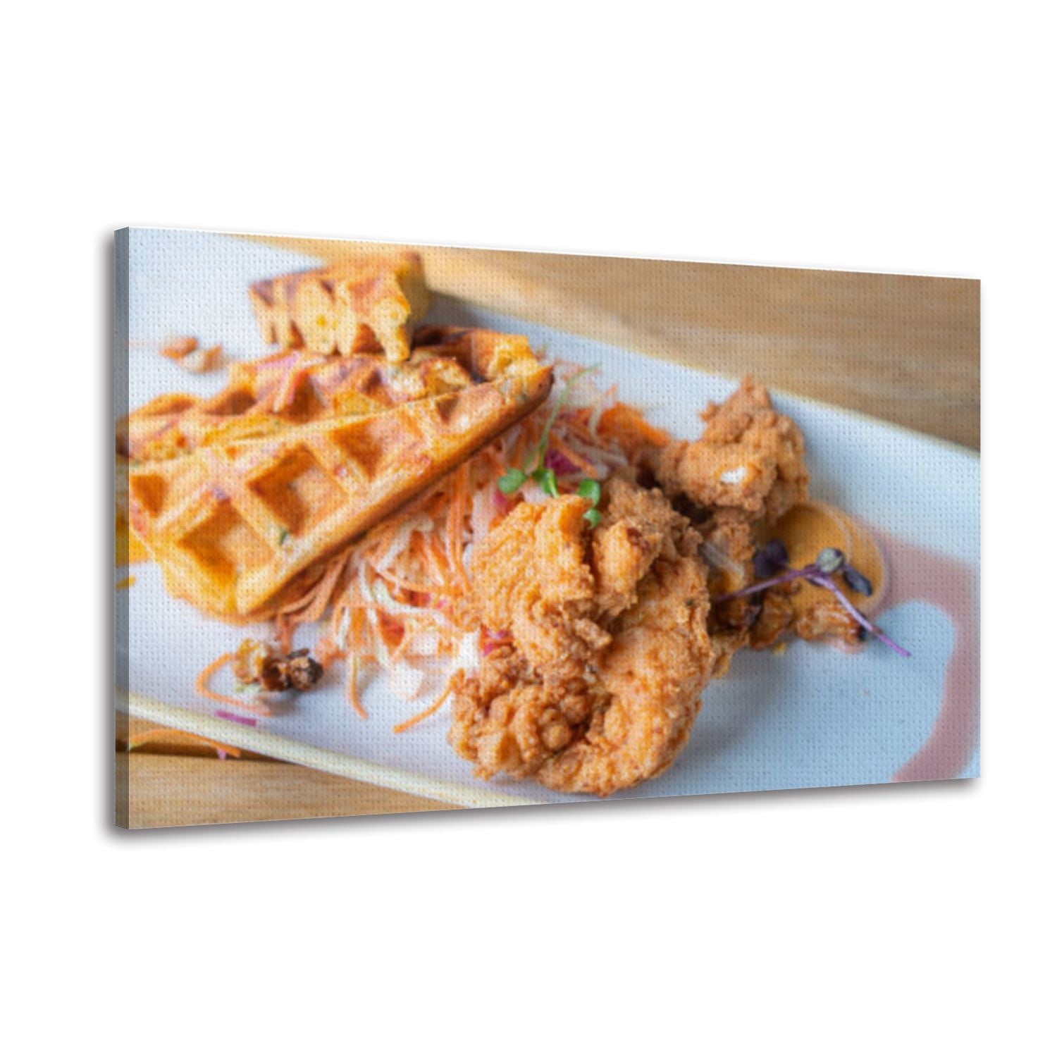 Canvas Wall Art Savoury Waffles Chicken Wall Decor for Living Room ...