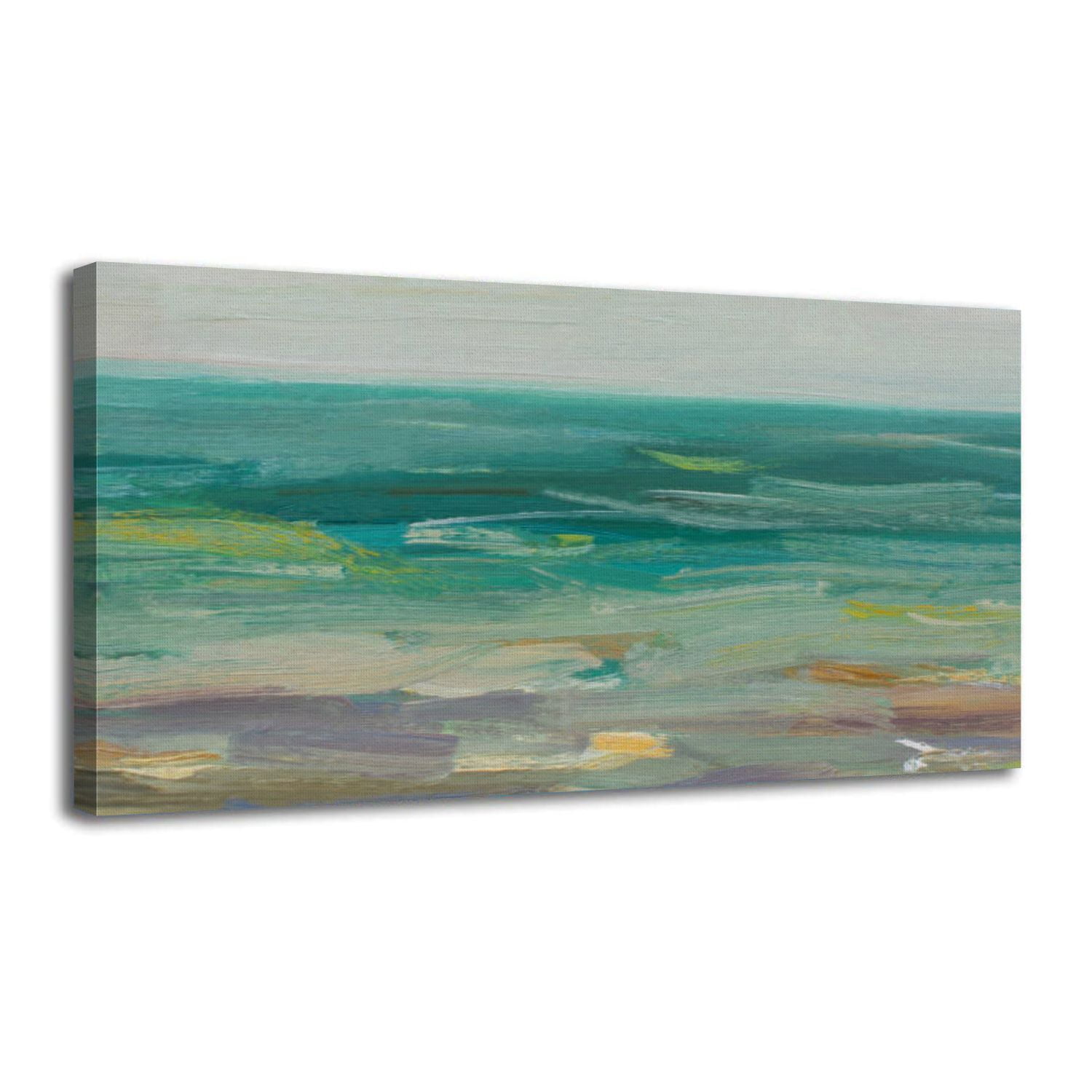 Canvas Wall Art Sea oil painting Abstract turquoise seascape ...