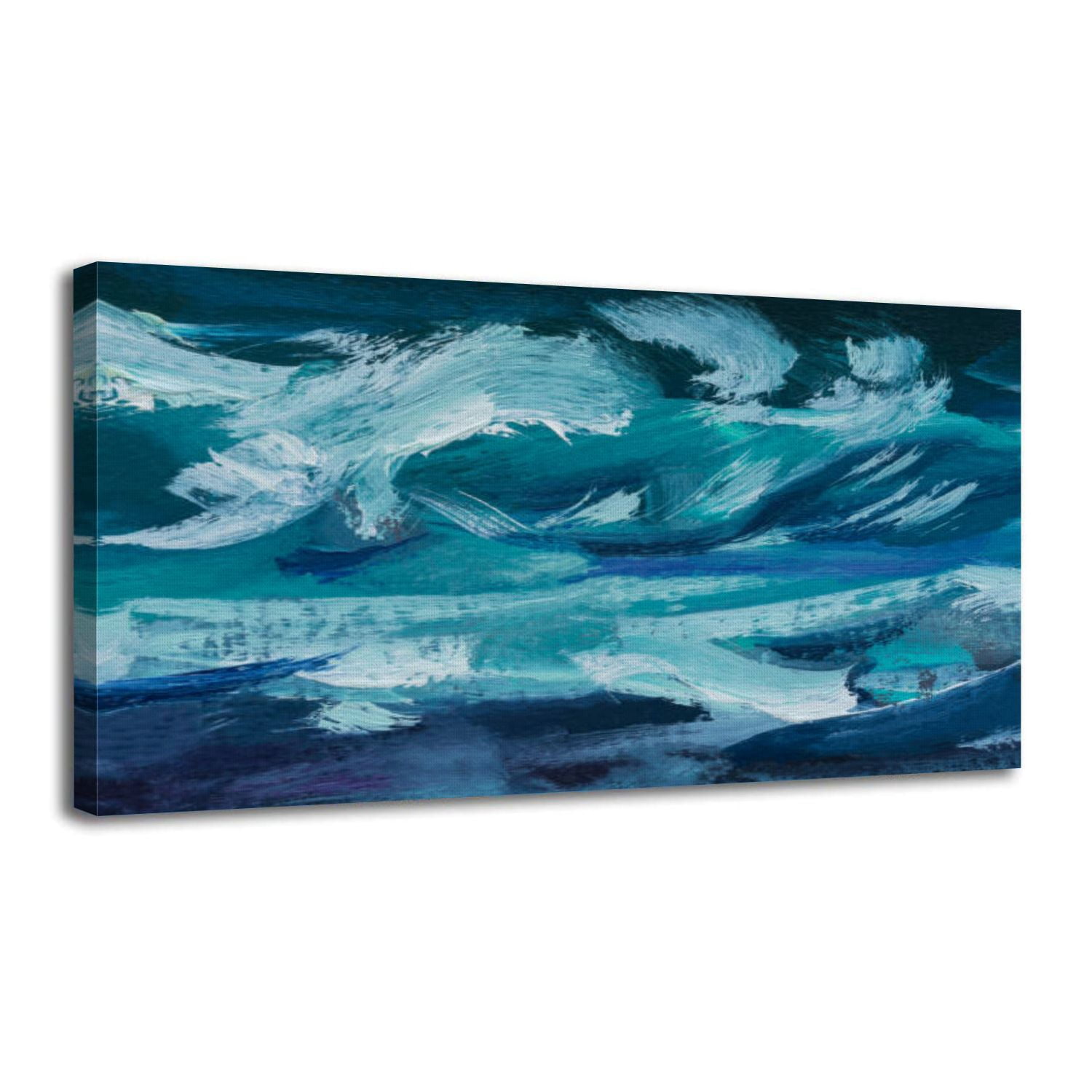 Canvas Wall Art Sea oil painting Abstract turquoise seascape Wall Decor ...