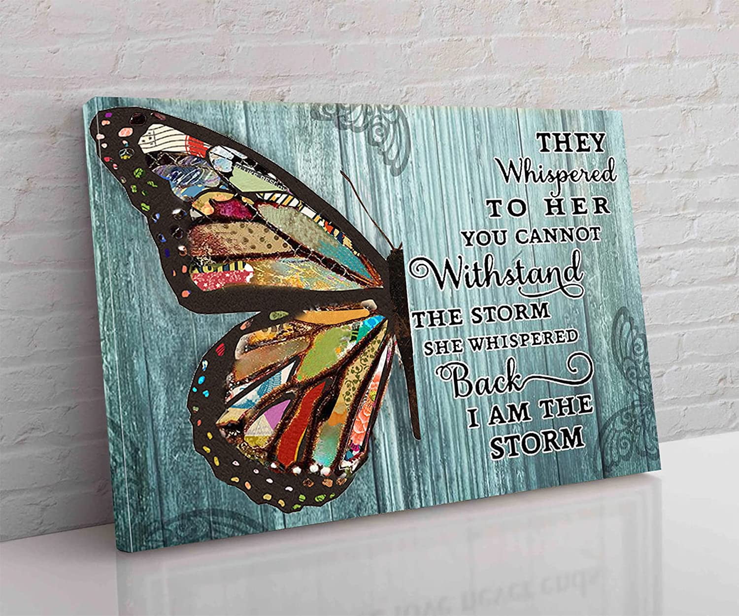 Canvas Wall Art She Whispered Back I Am The Storm Butterfly Poster ...