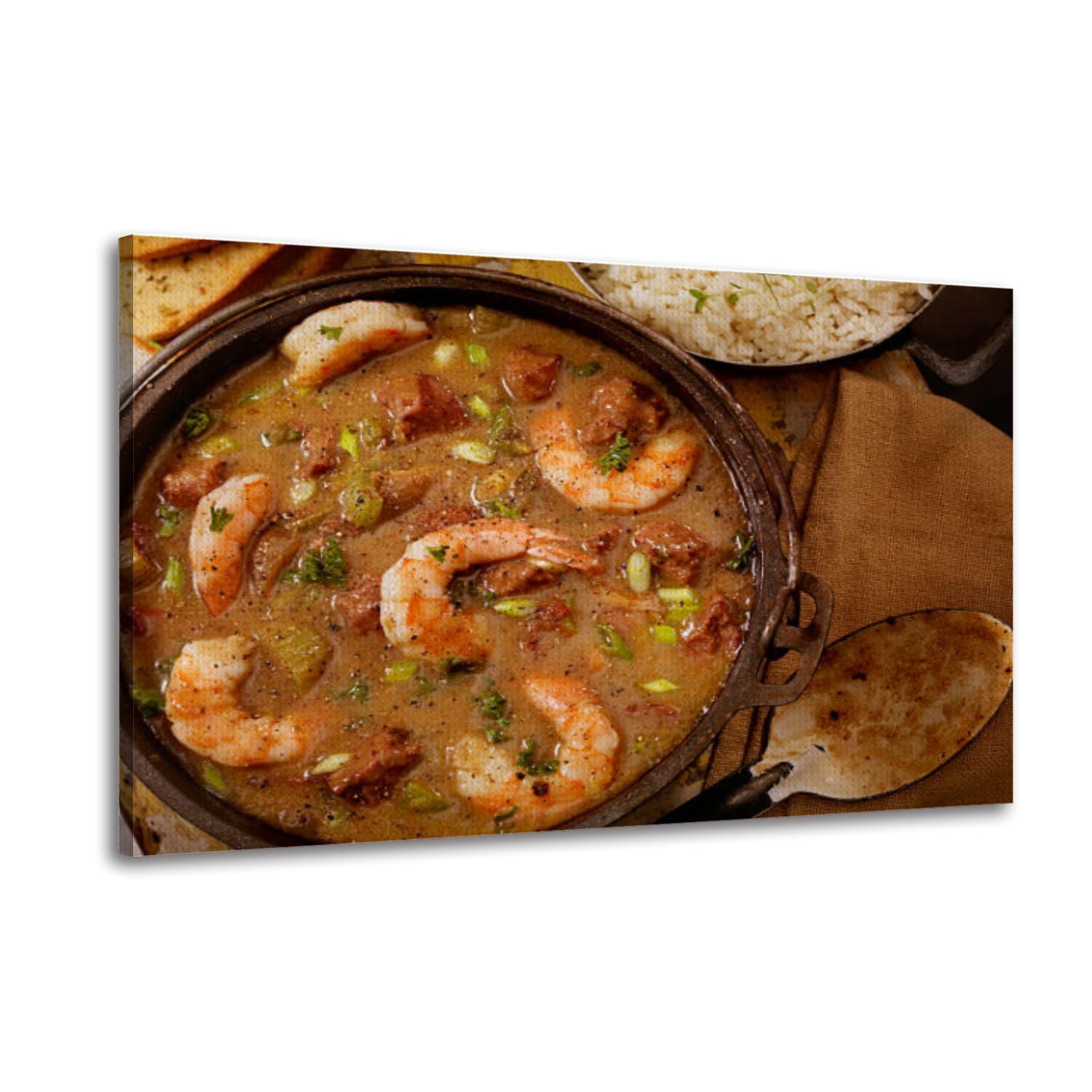 Canvas Wall Art Shrimp Sausage Gumbo Wall Decor for Living Room ...
